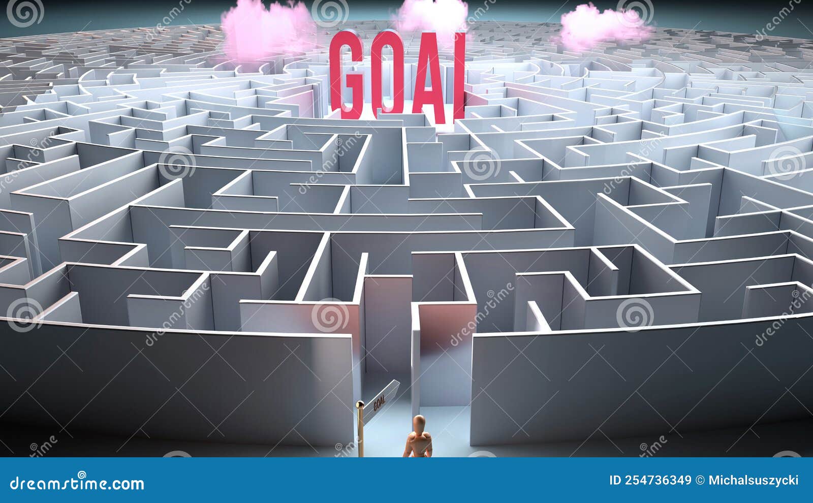 Goal and a Complicated Path To it Stock Illustration - Illustration of ...