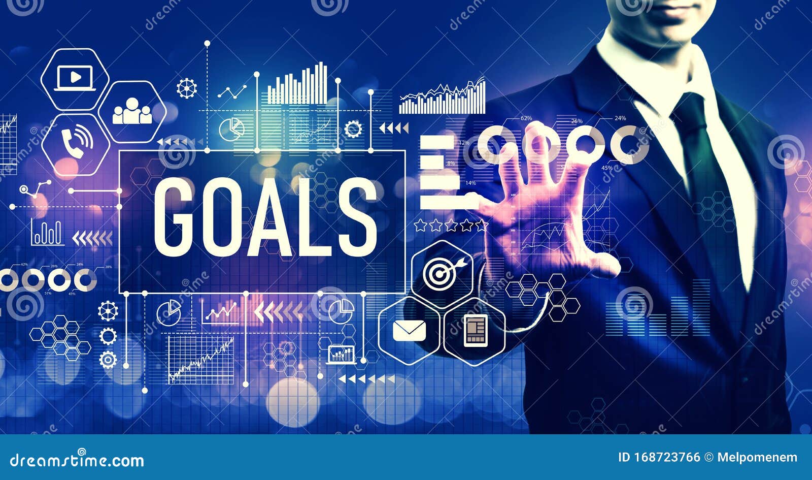 Goal Concept with Businessman Stock Photo - Image of business, digital ...