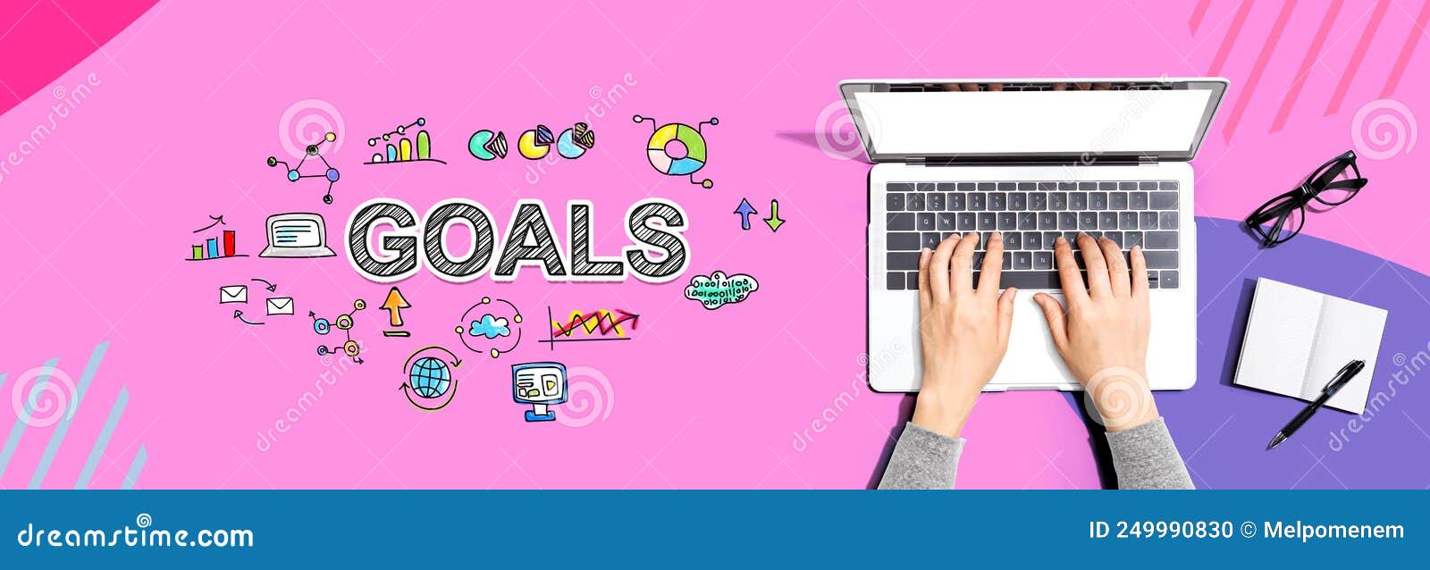 Goal Concept with Person Using a Laptop Stock Photo - Image of goals ...