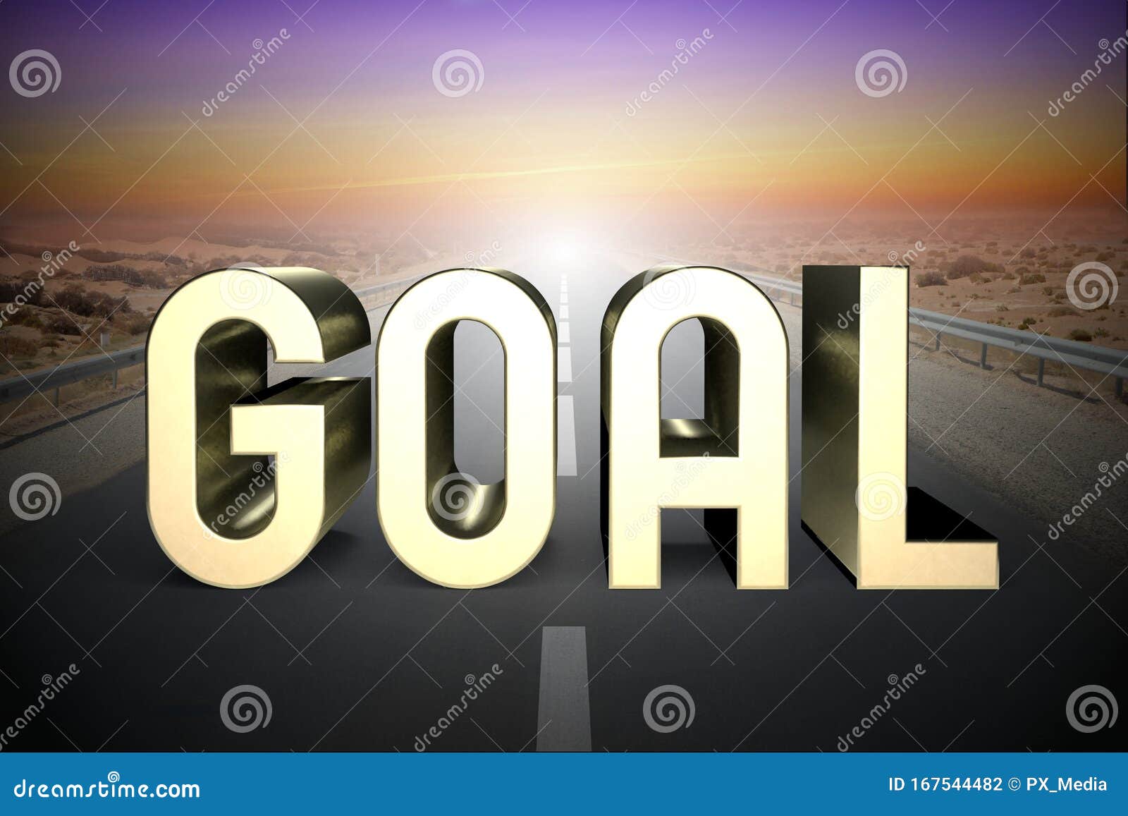 Goal Concept, Road - 3D Rendering Stock Illustration - Illustration of ...