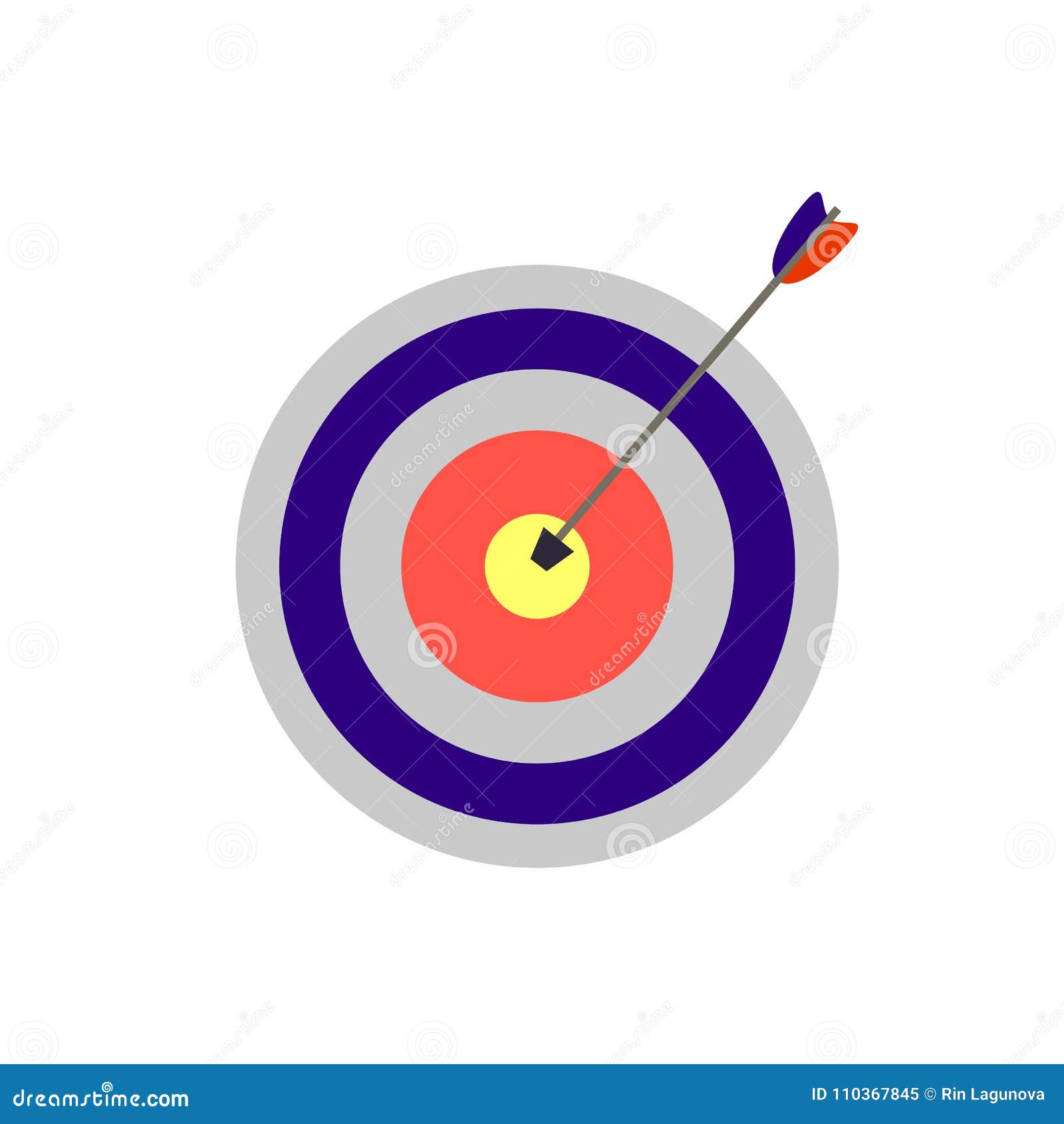 Goal Concept, VECTOR Illustration: Target With An Arrow. Stock Vector ...