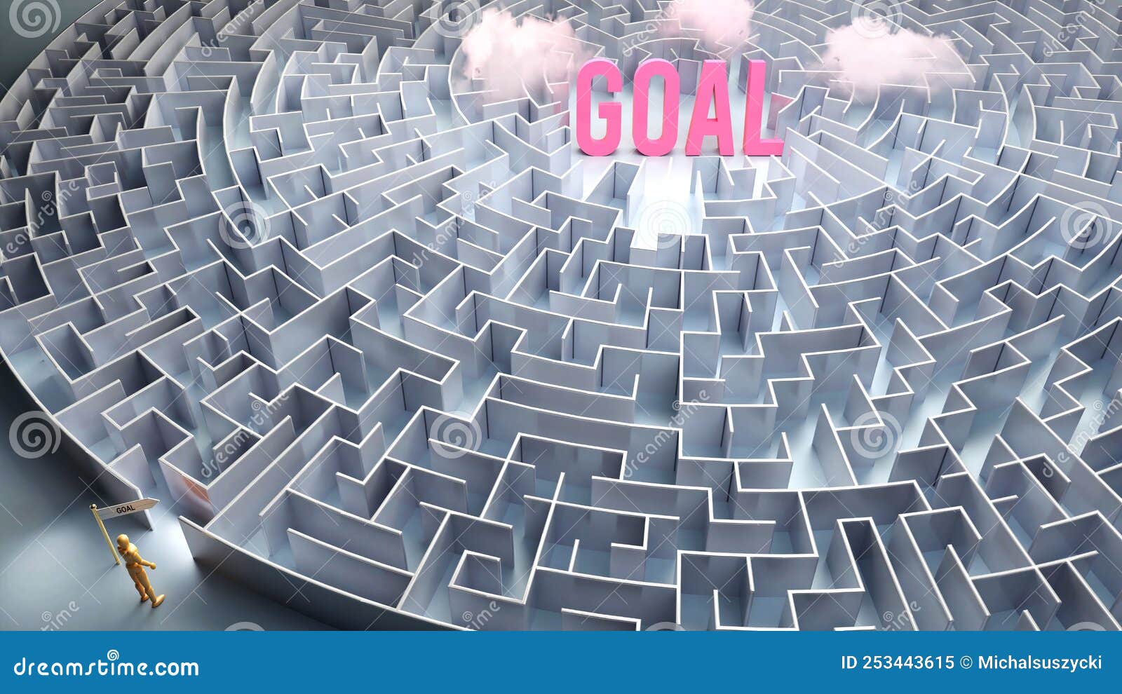 Goal and a Difficult Path To it Stock Illustration - Illustration of ...