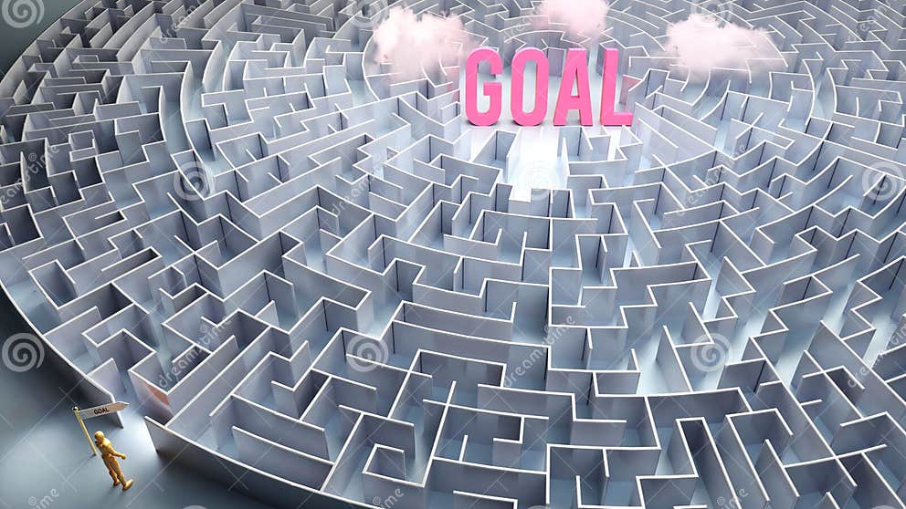 Goal and a Difficult Path To it Stock Illustration - Illustration of ...