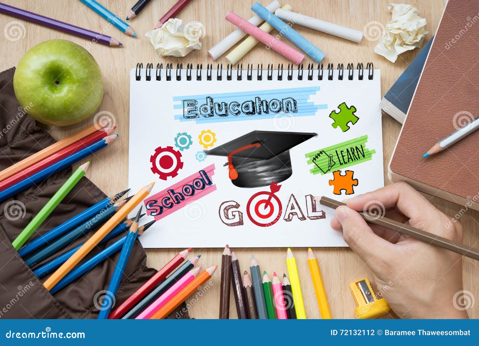 Goal,Education,School,Learn on Note Paper Stock Photo - Image of copy ...