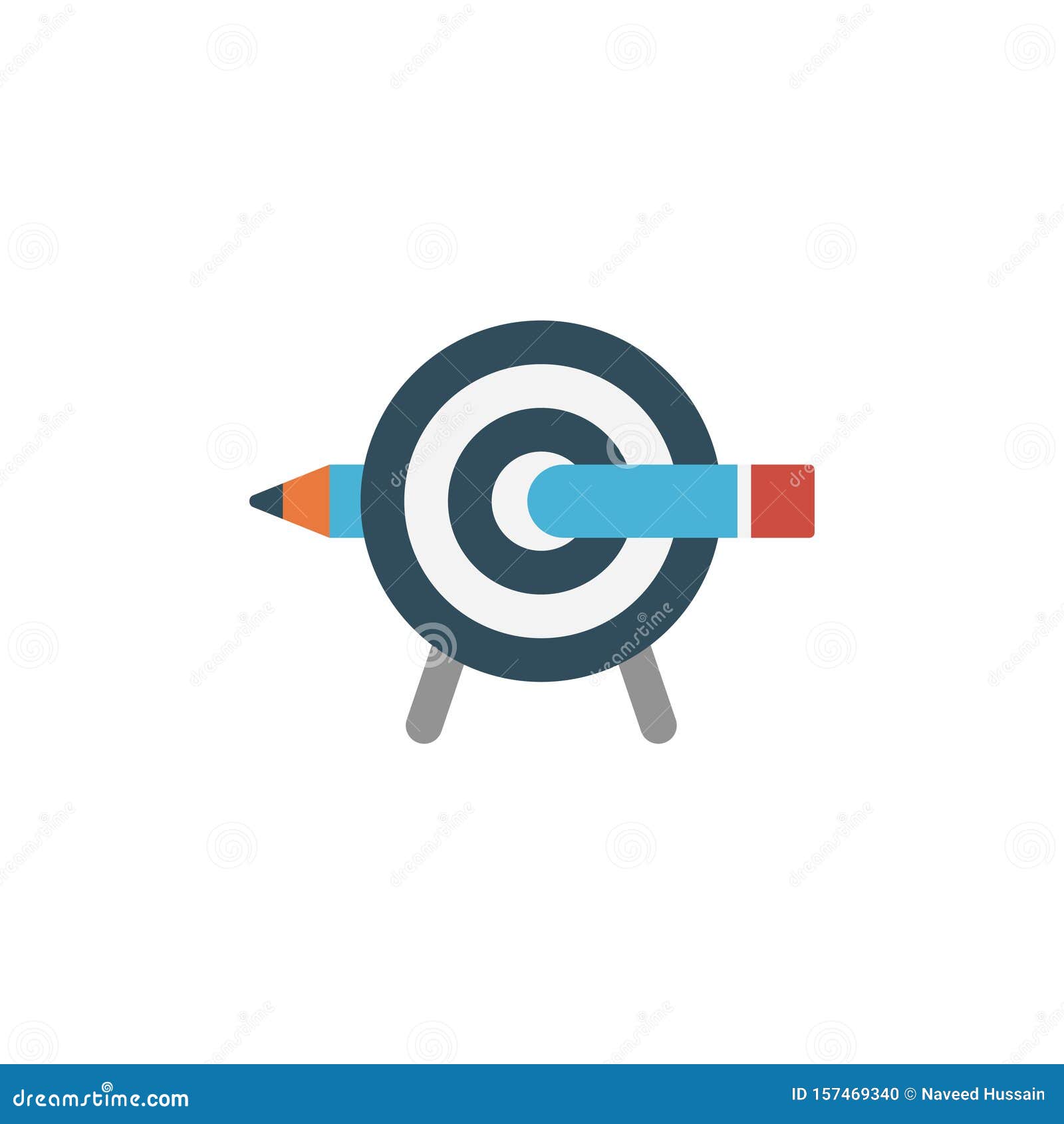 Goal flat vector icon stock vector. Illustration of sport - 157469340