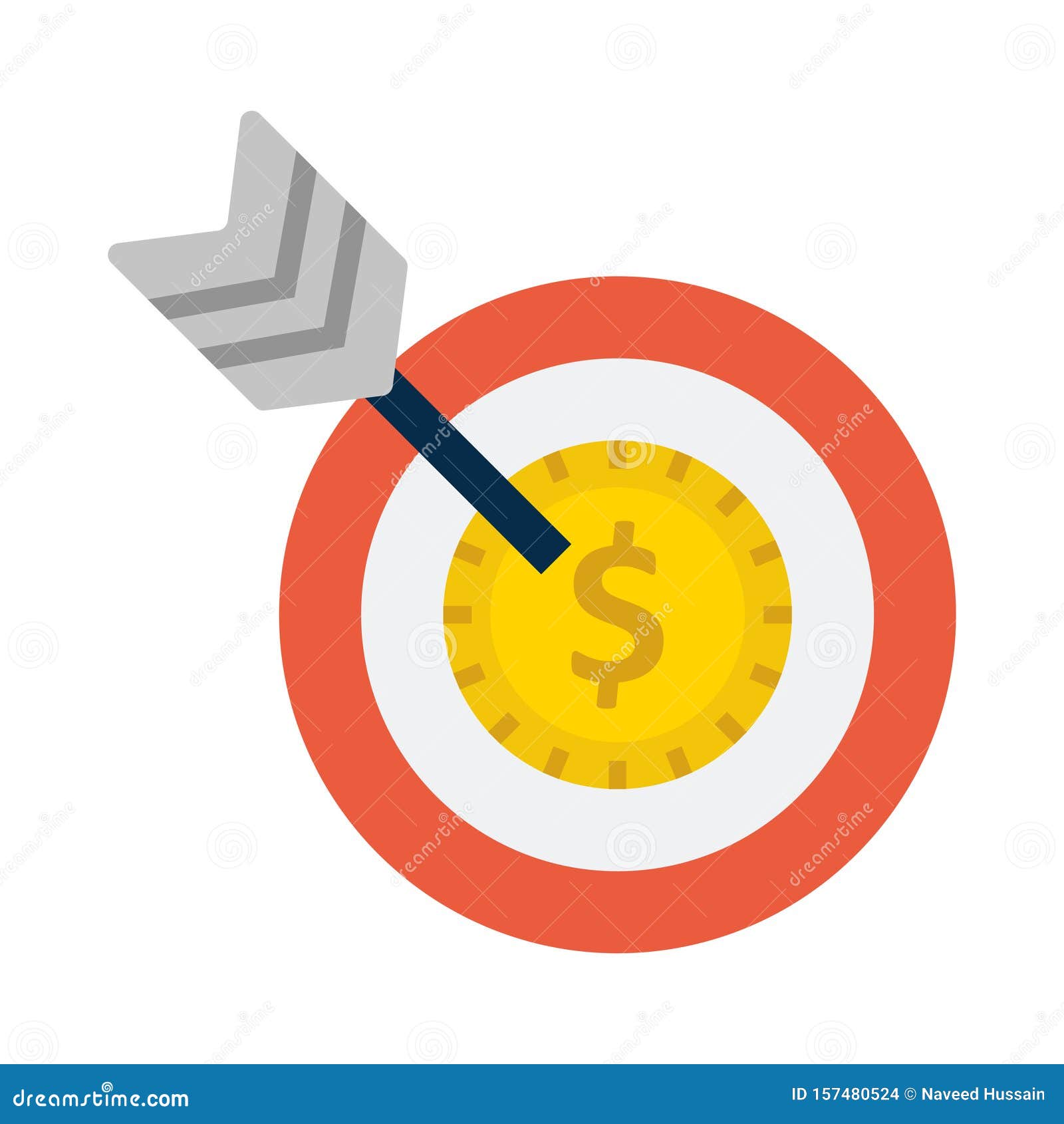 Goal flat vector icon stock vector. Illustration of marketing - 157480524