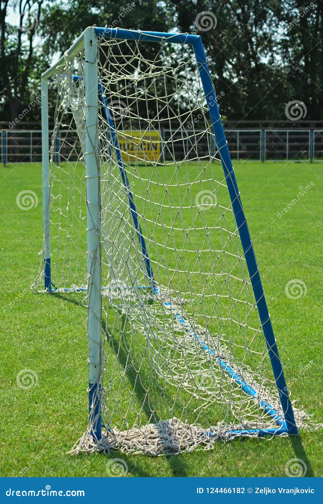 Old Gate For Football. Gate For Football With A Torn Grid. Sports ...