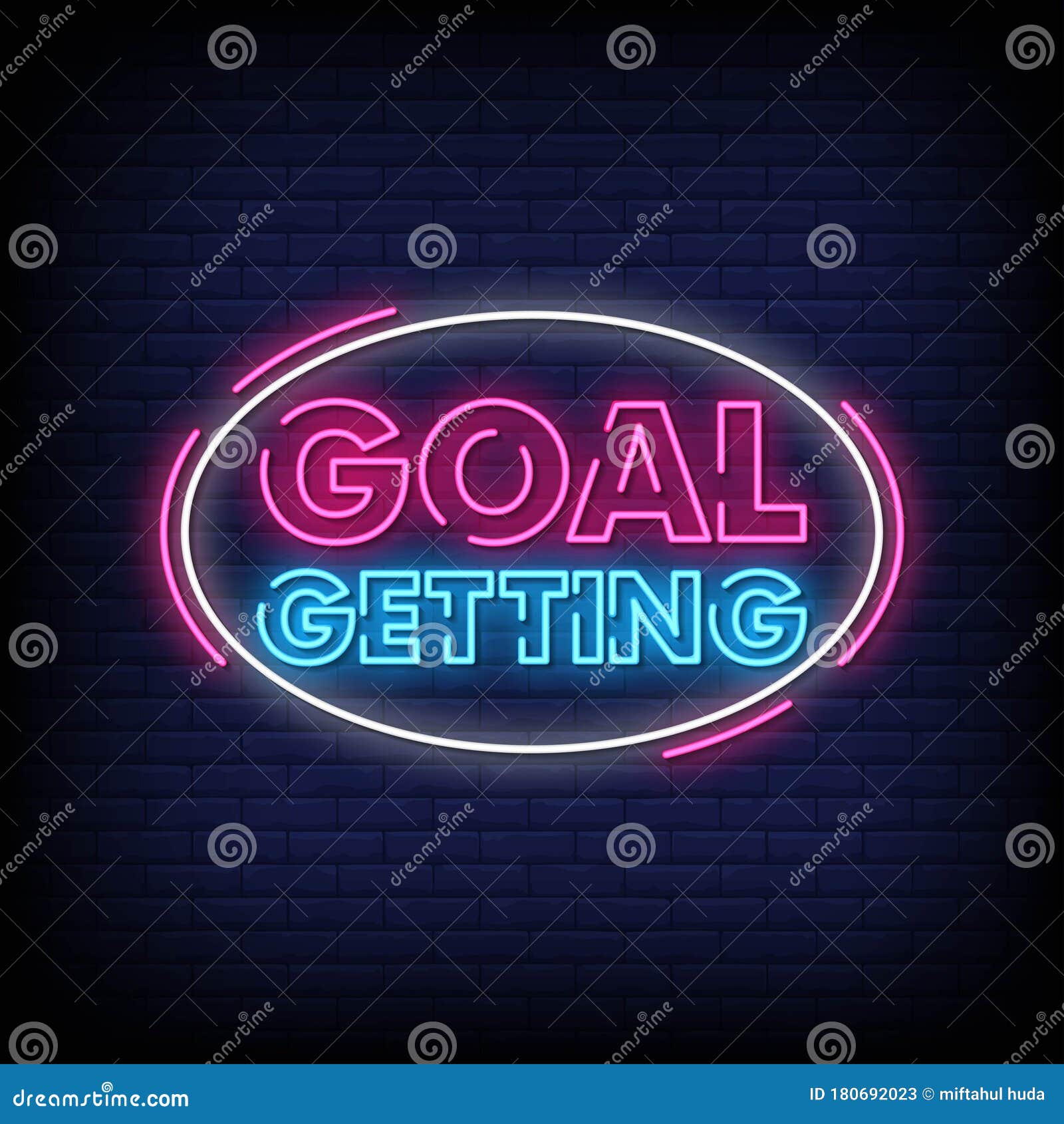 Goal Getting Neon Signs Style Text Vector Stock Vector - Illustration ...