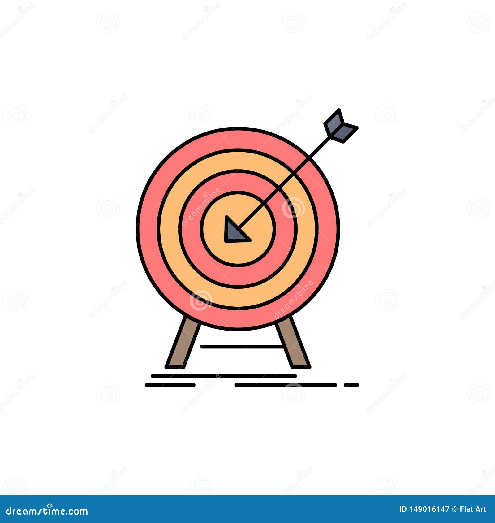 Goal, Hit, Market, Success, Target Flat Color Icon Vector Stock Vector ...
