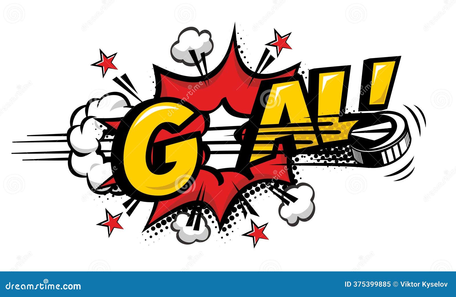 Goal!!! Comic Style Sport Illustration With Soccer Ball. Football Ball ...