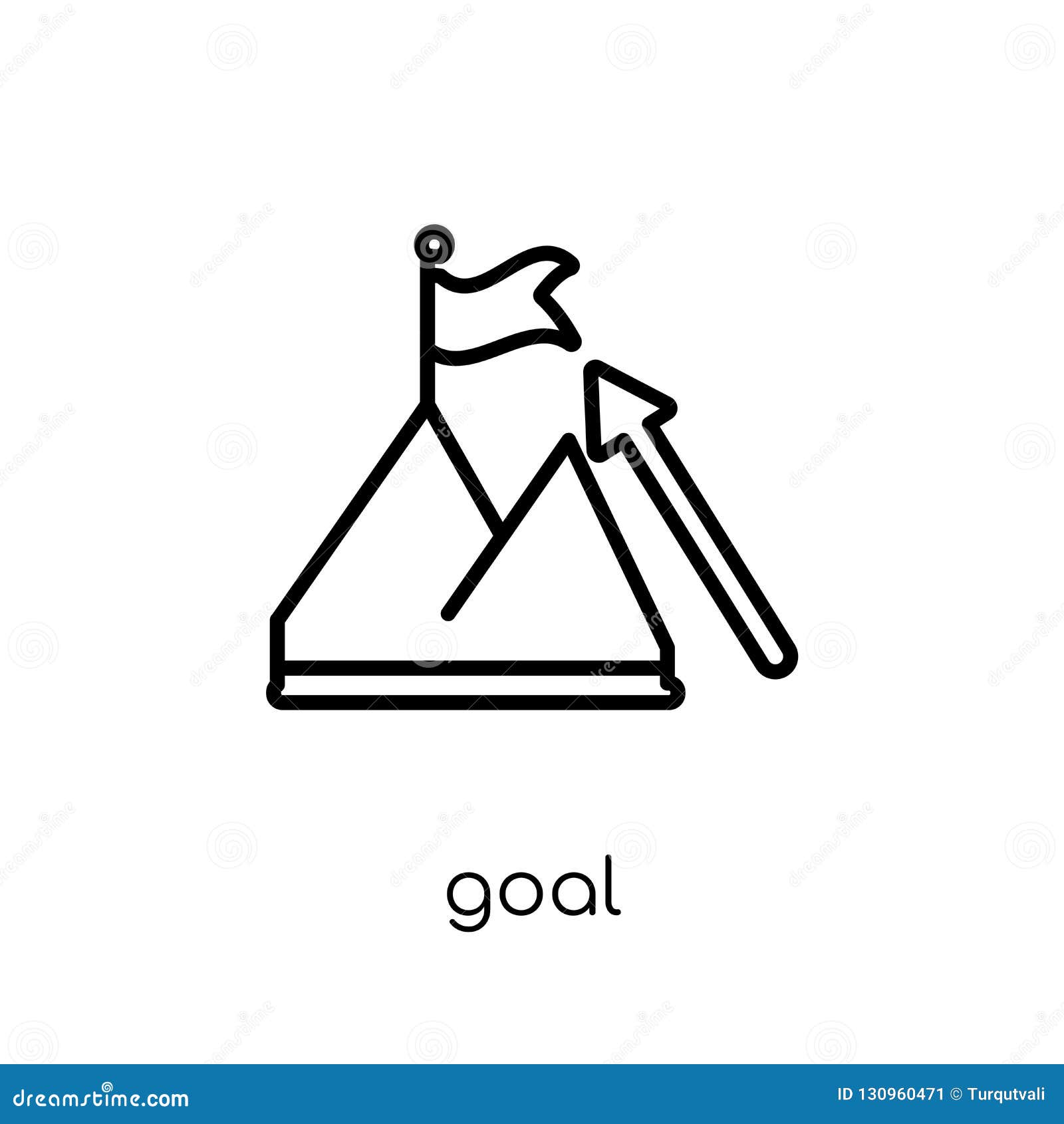 Goal icon from collection. stock vector. Illustration of center - 130960471