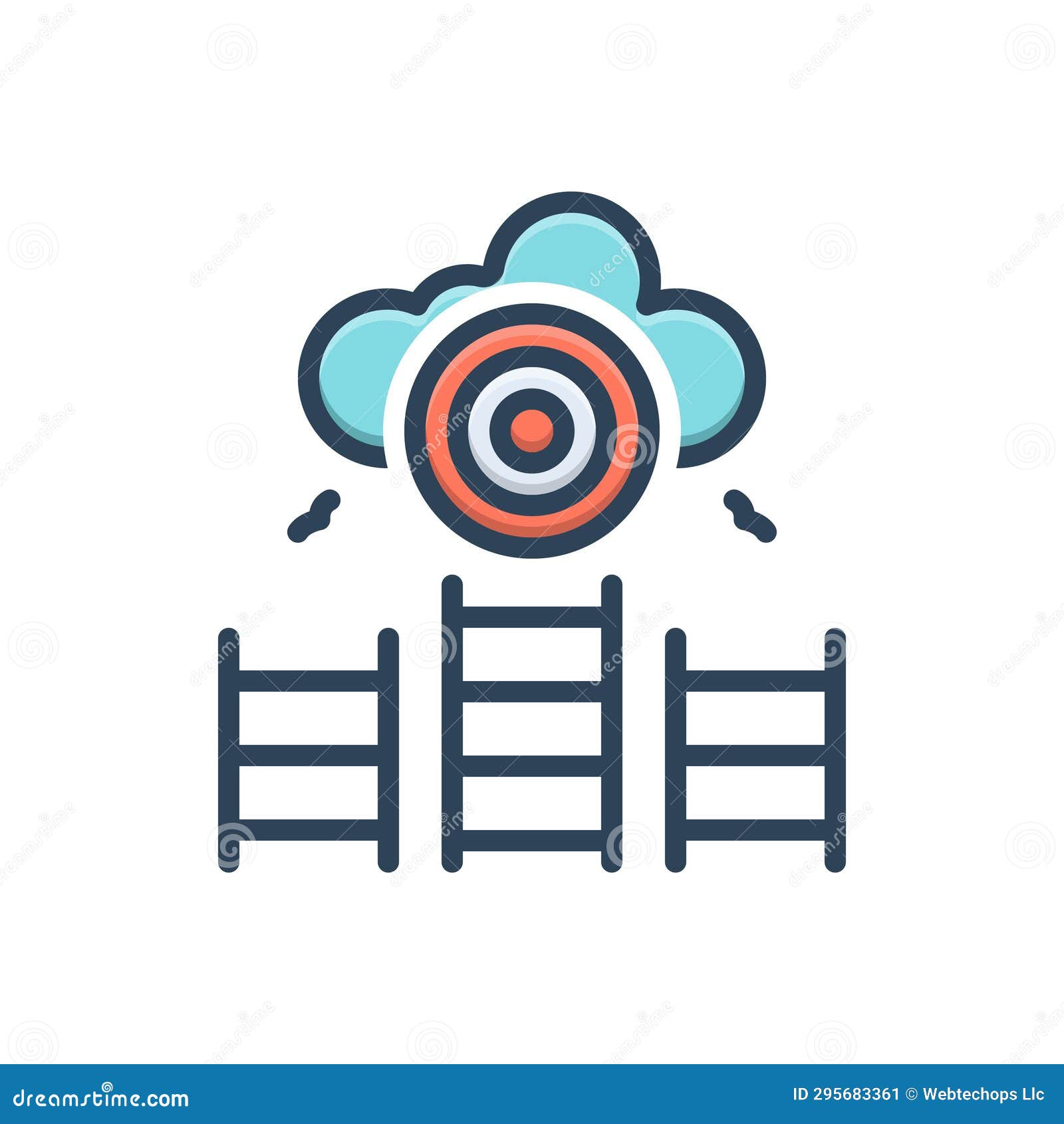 Color Illustration Icon for Goal, Ladder and Success Stock Illustration ...