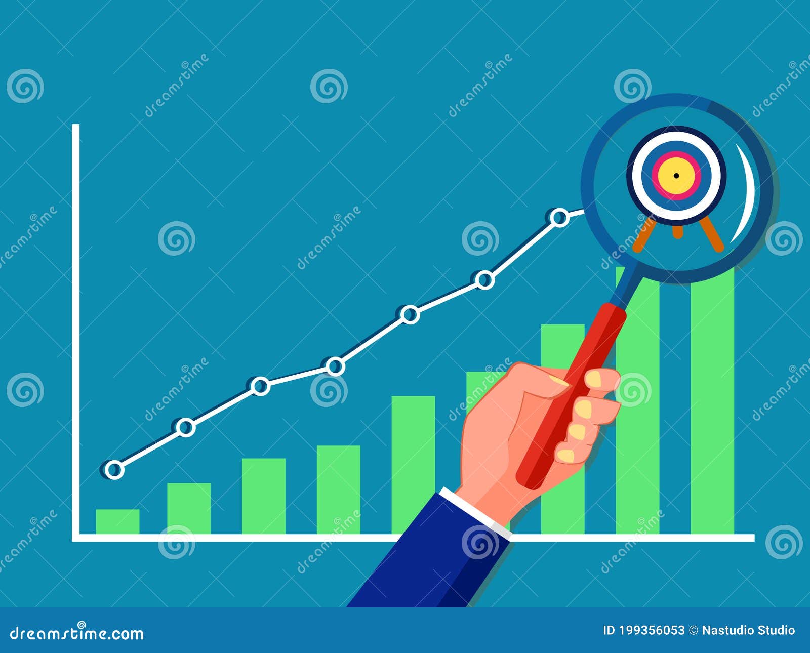 A Goal in a Magnifying Glass and a Growth Graph. Goal-based Growth ...