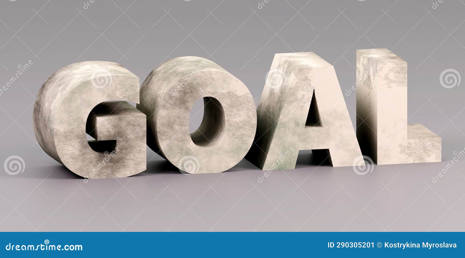 Goal Minimal Style Concrete Letters. 3d Rendering Stock Illustration ...