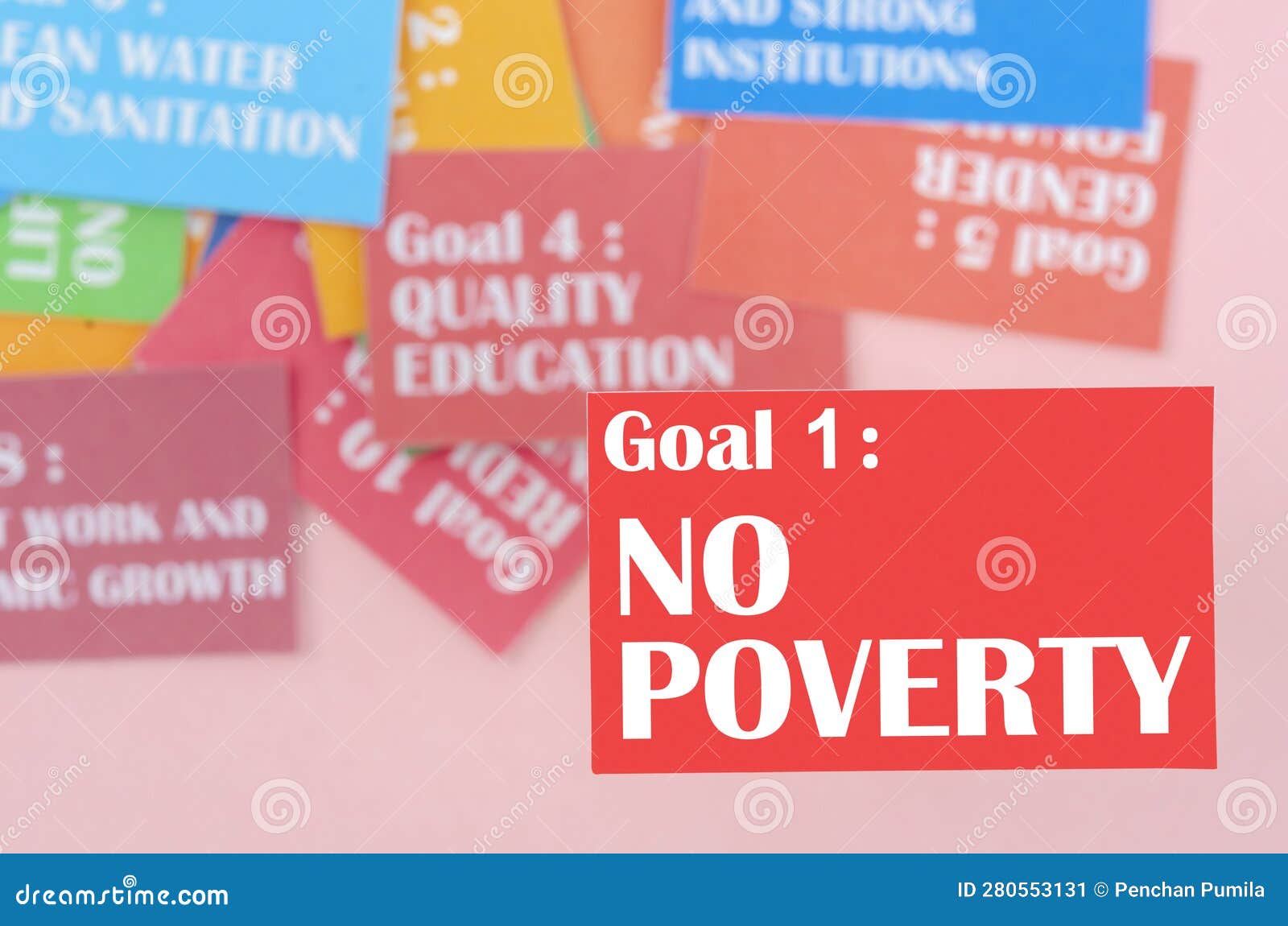 The Goal 1 : No Poverty. the SDGs 17 Development Goals Environment ...
