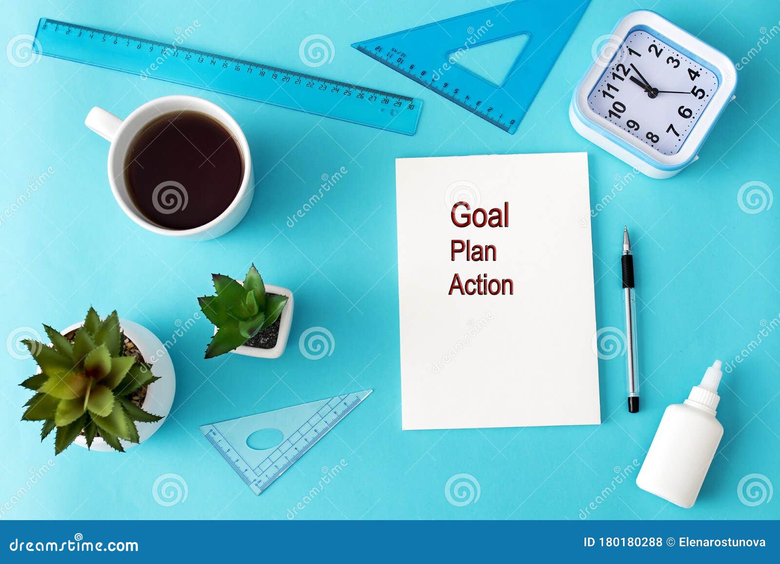 Goal, Plan, Action is on Notepad with Office Accessories. Business ...