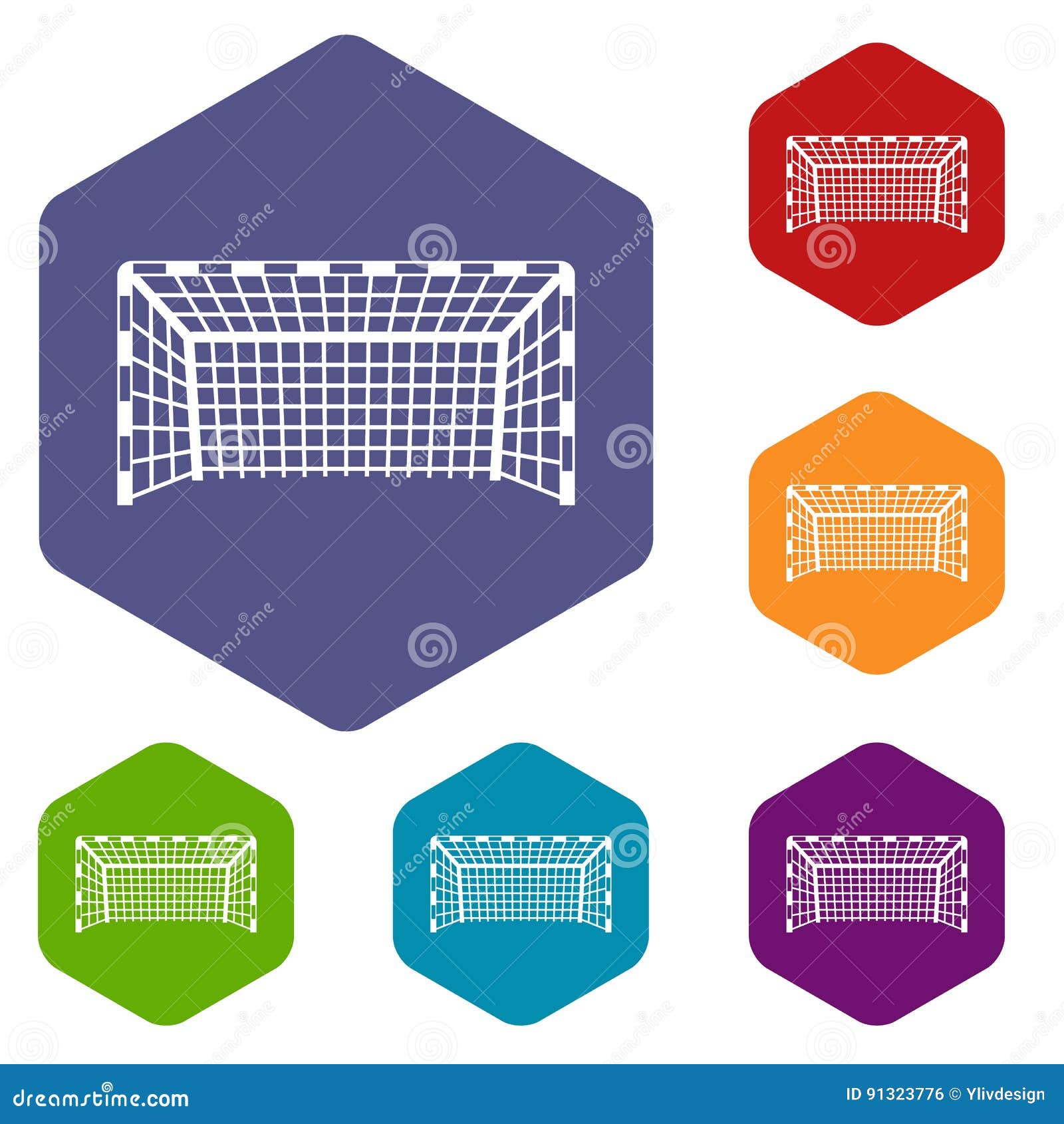 Goal Post Icons Set Hexagon Stock Vector - Illustration of kick ...