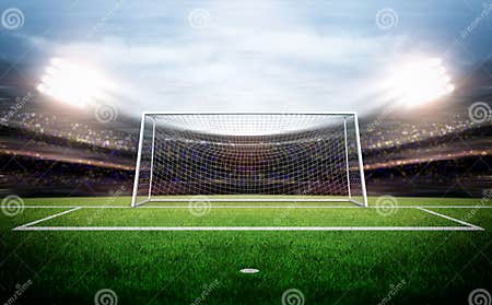 Goal post stock photo. Image of illuminated, goal, illumination - 65087982
