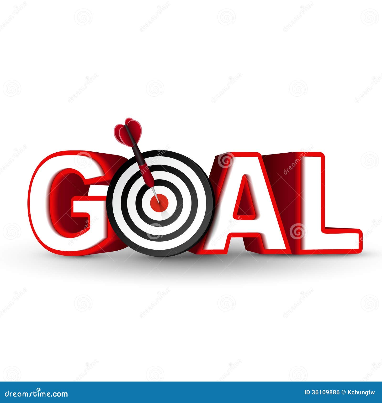 Goal Red Word and Conceptual Target with Arrow Stock Vector ...