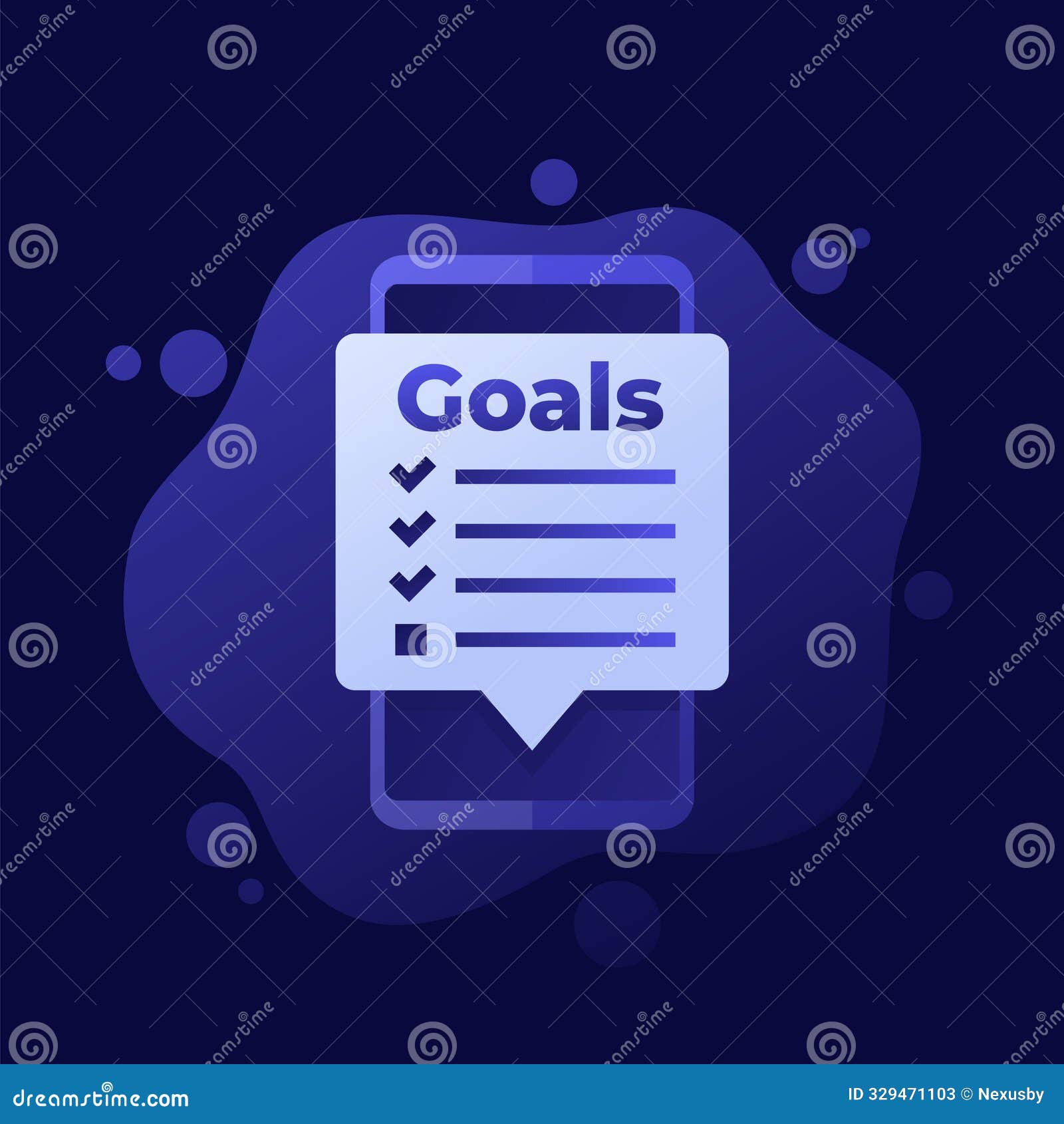 Goal Setting App in Smartphone, Vector Design Stock Vector ...