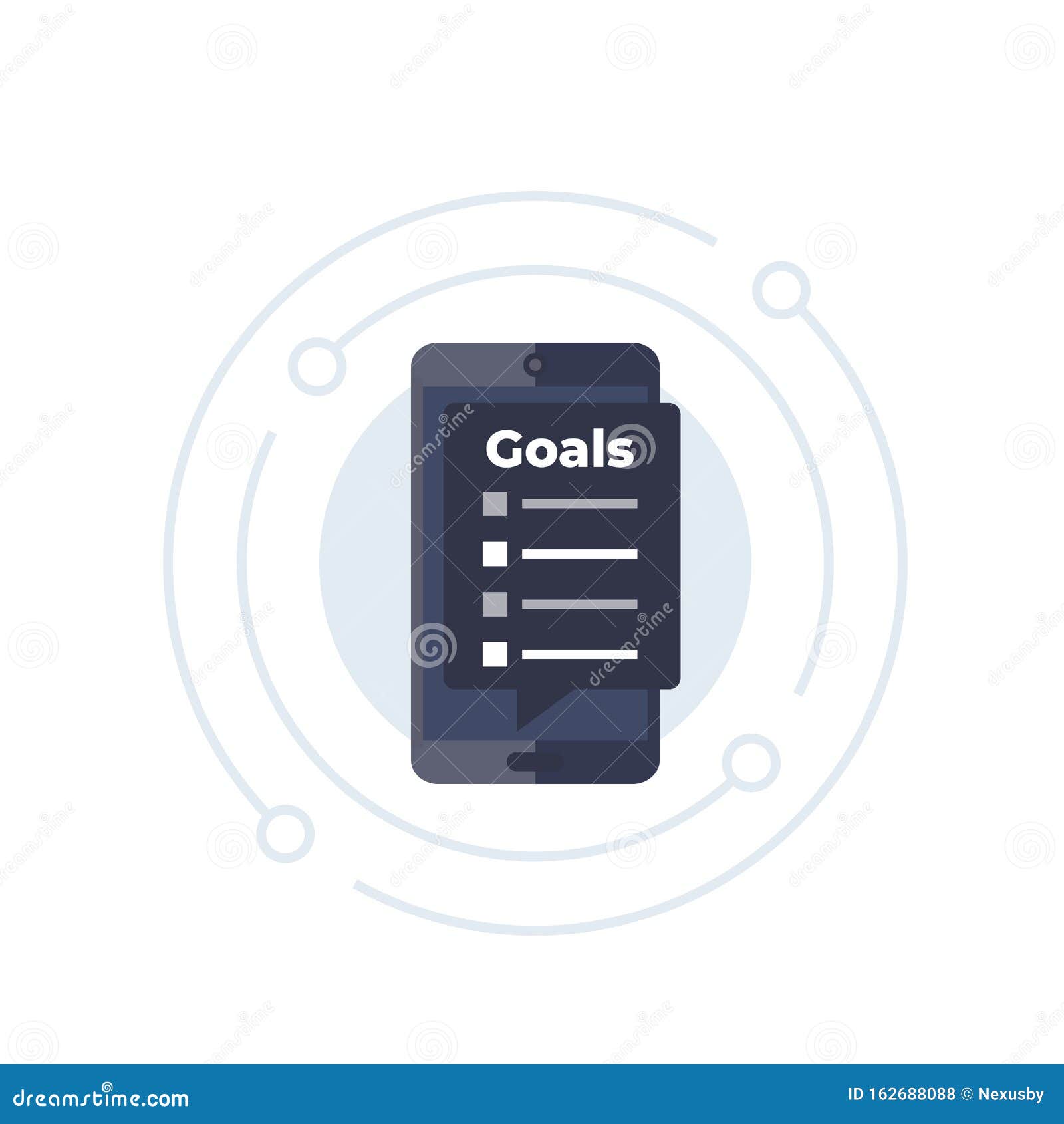 Goal Setting App, Vector Icon Stock Vector - Illustration of specific ...