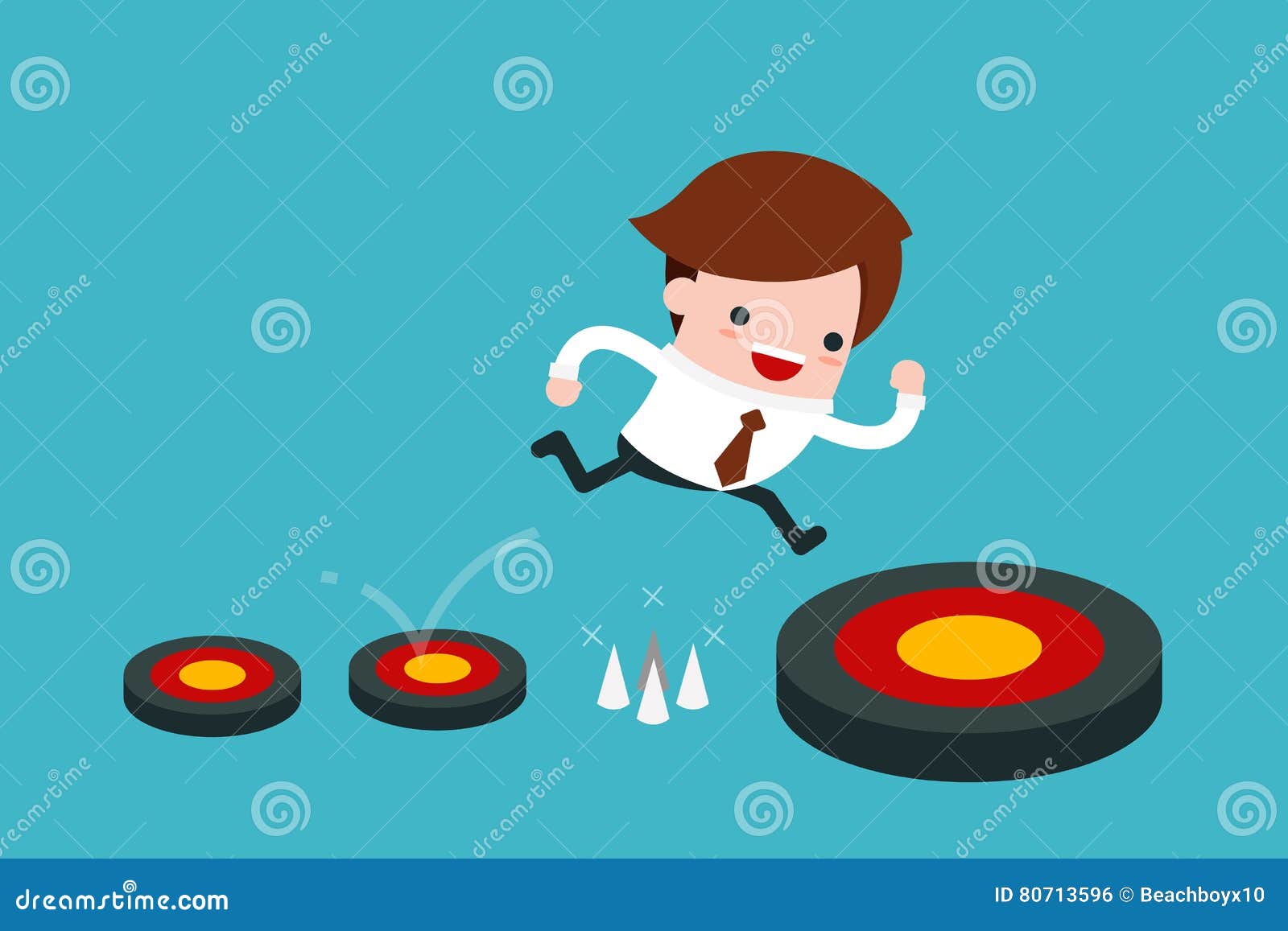 Goal setting. stock vector. Illustration of character - 80713596