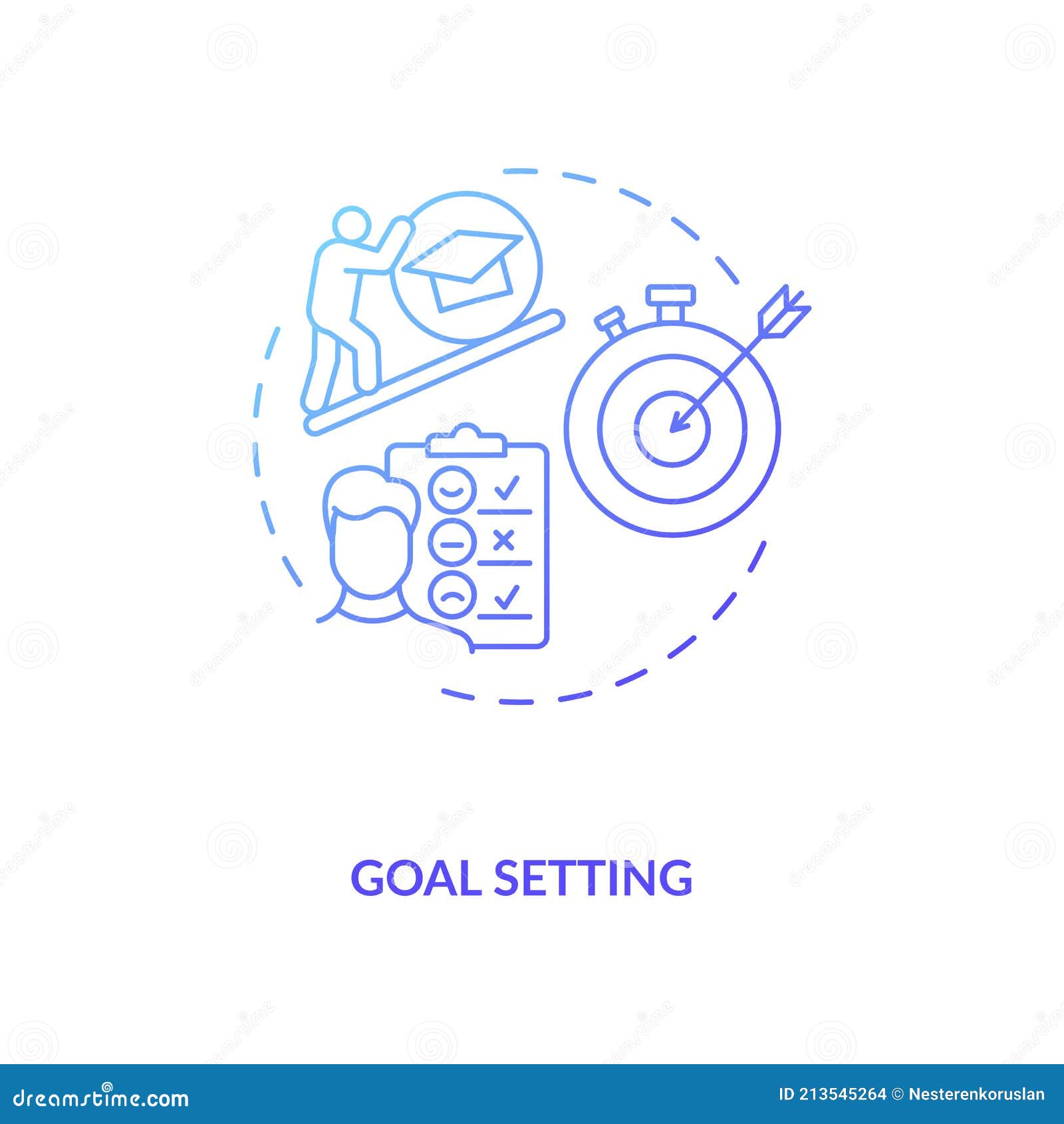 Goal setting concept icon stock vector. Illustration of icon - 213545264