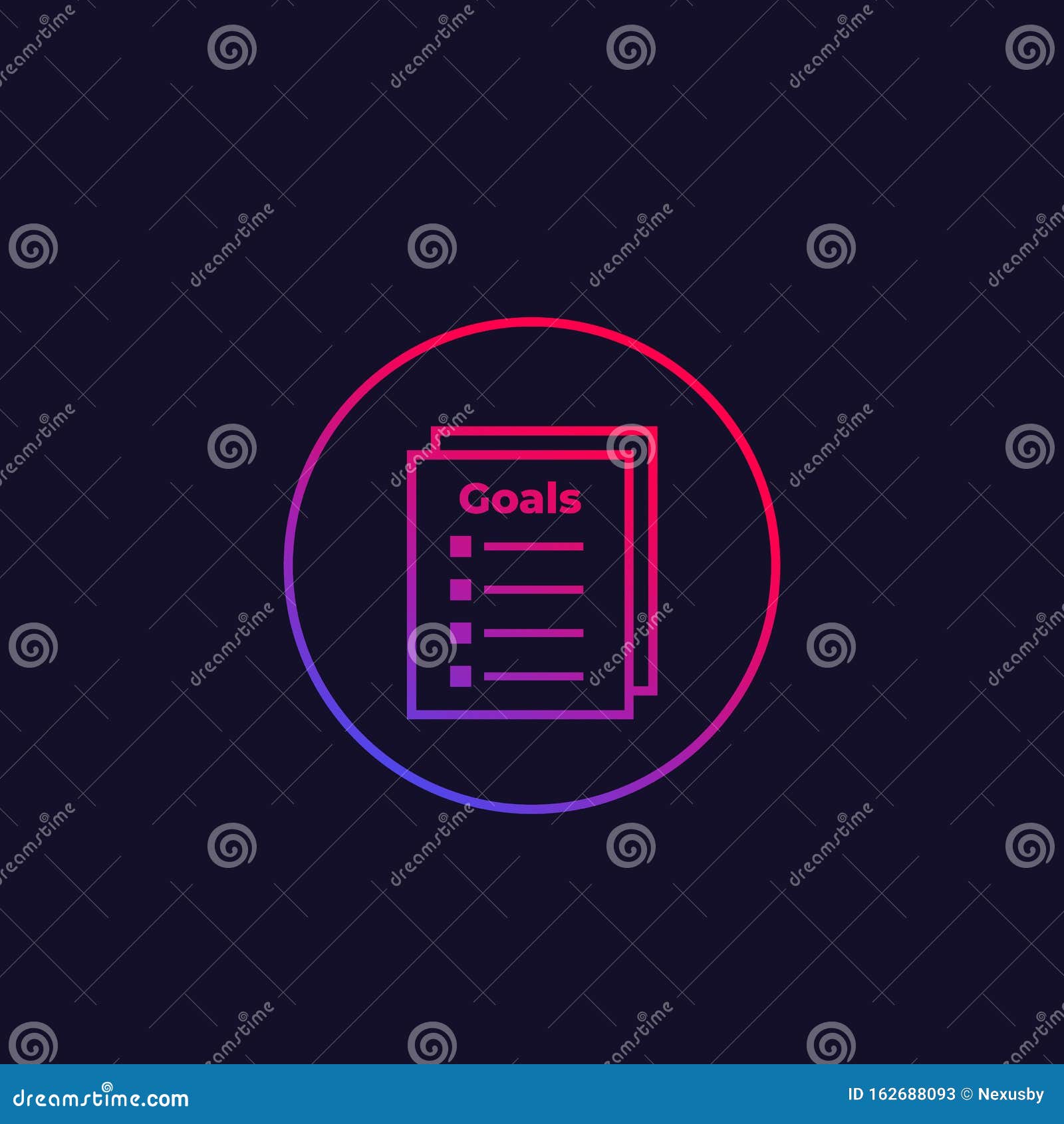 Goal setting icon, vector stock vector. Illustration of vector - 162688093