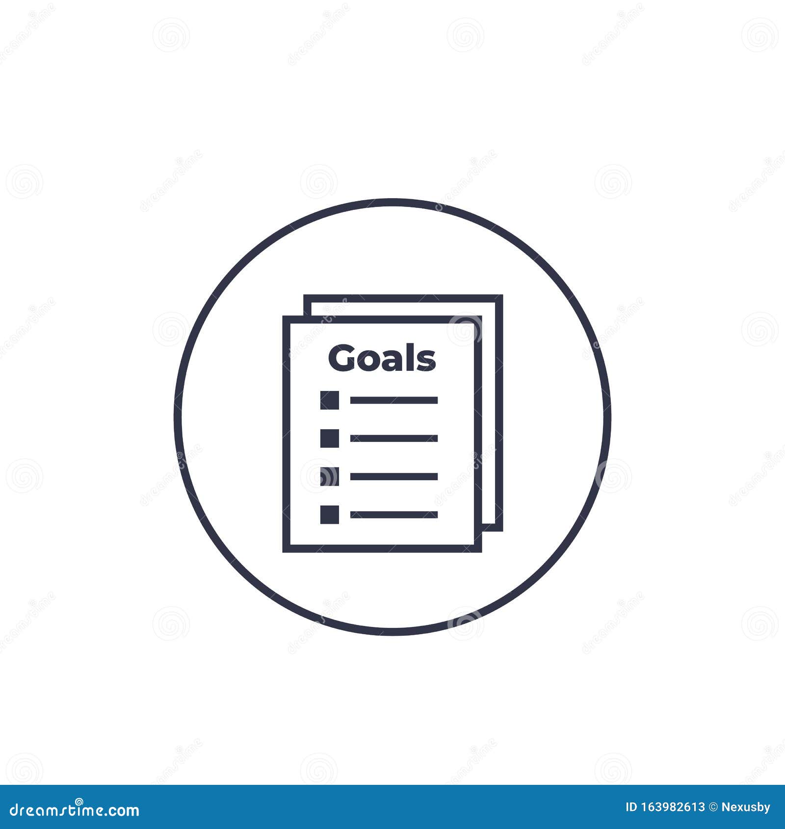 Goal setting icon on white stock vector. Illustration of plan - 163982613