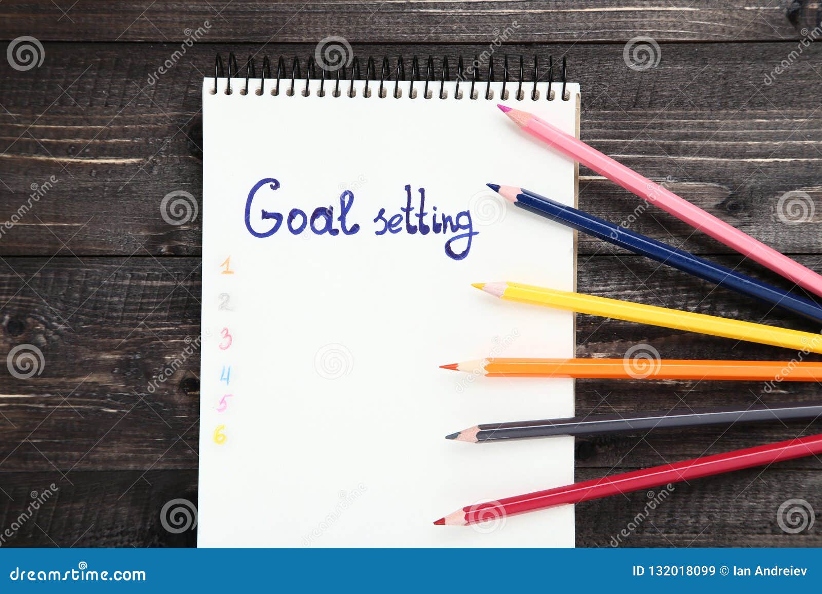 Goal setting in notepad stock image. Image of concept - 132018099