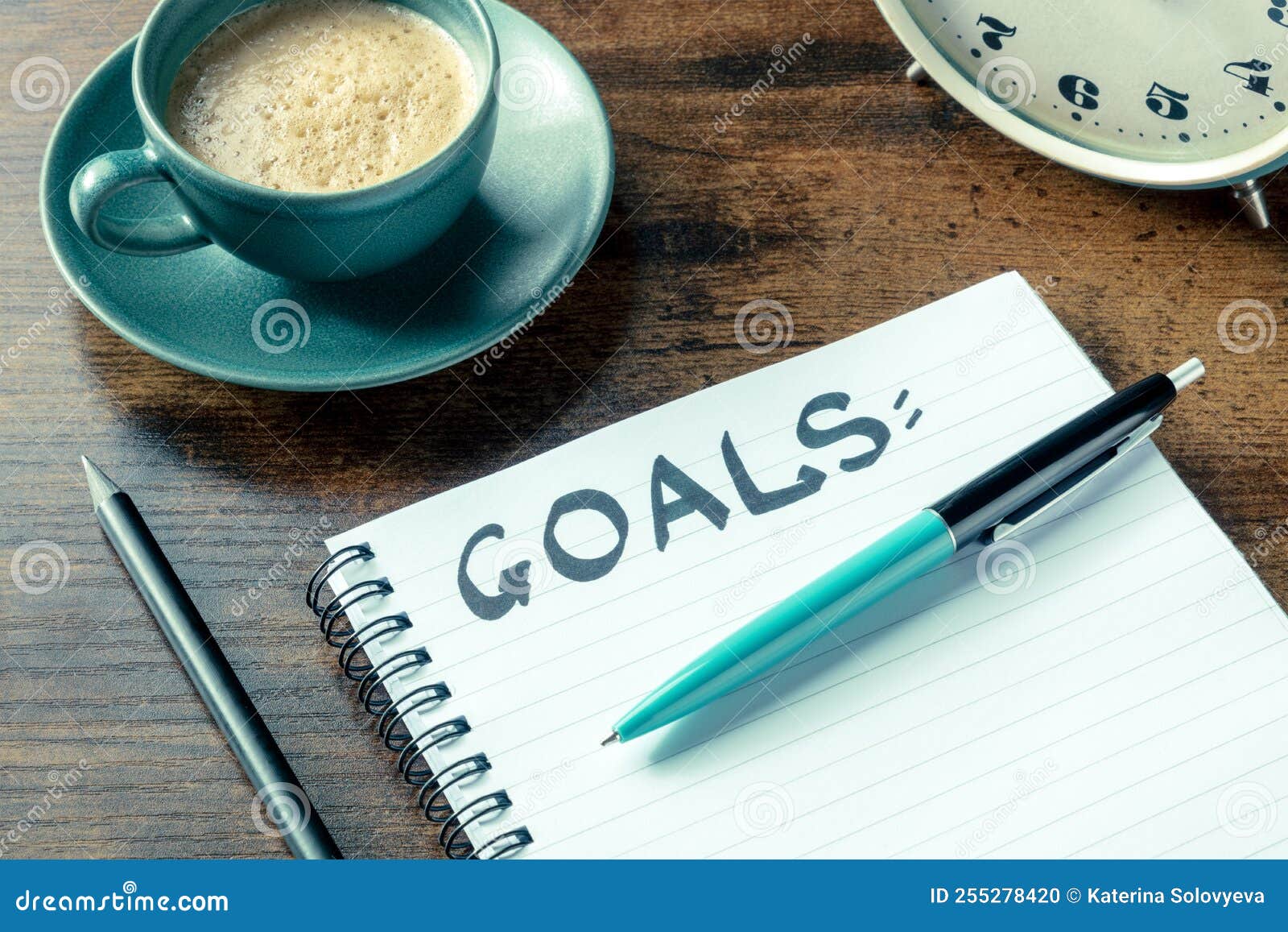 Goal Setting. a Notepad with the Handwritten Word on a Desk Stock Photo ...