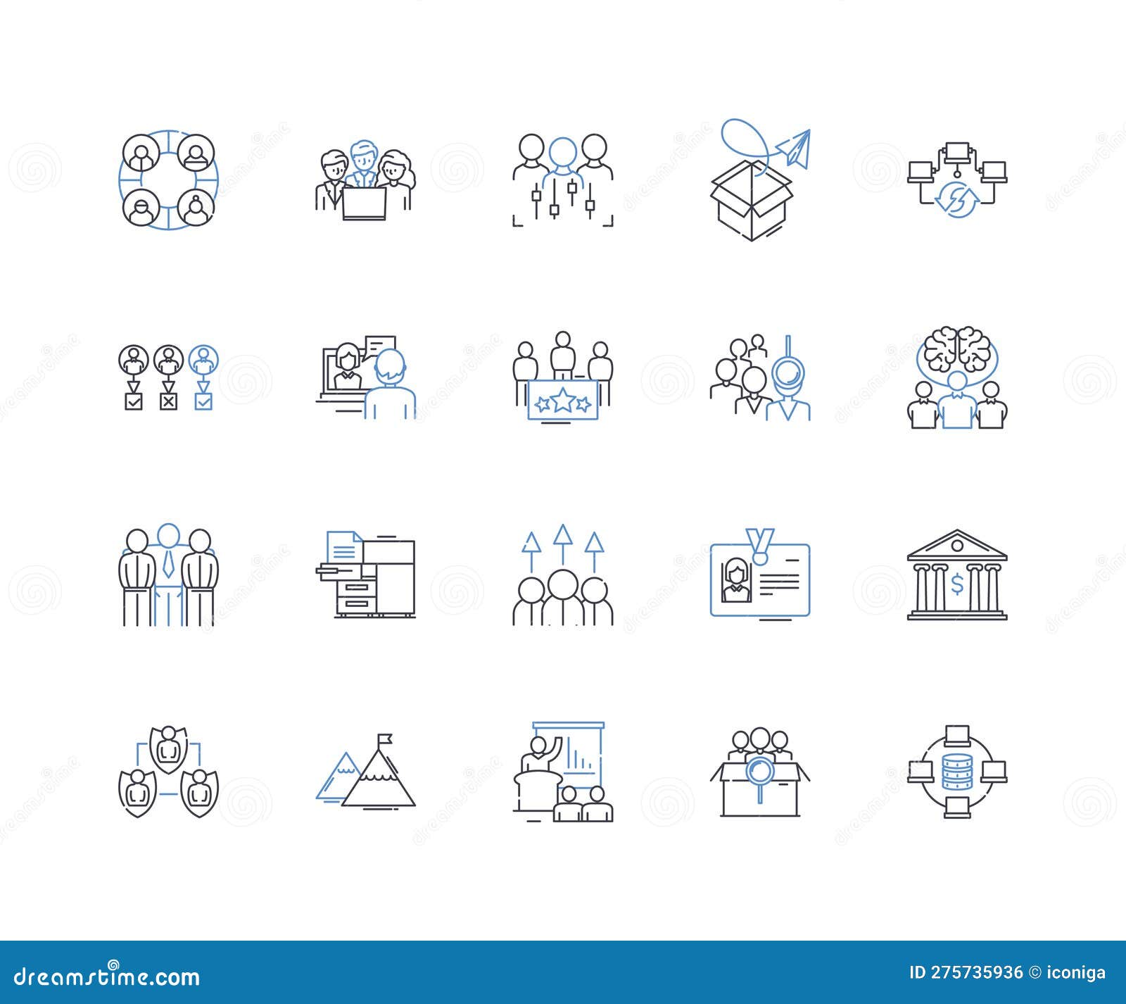 Goal Setting Line Icons Collection. Ambition, Aspiration, Attainment ...
