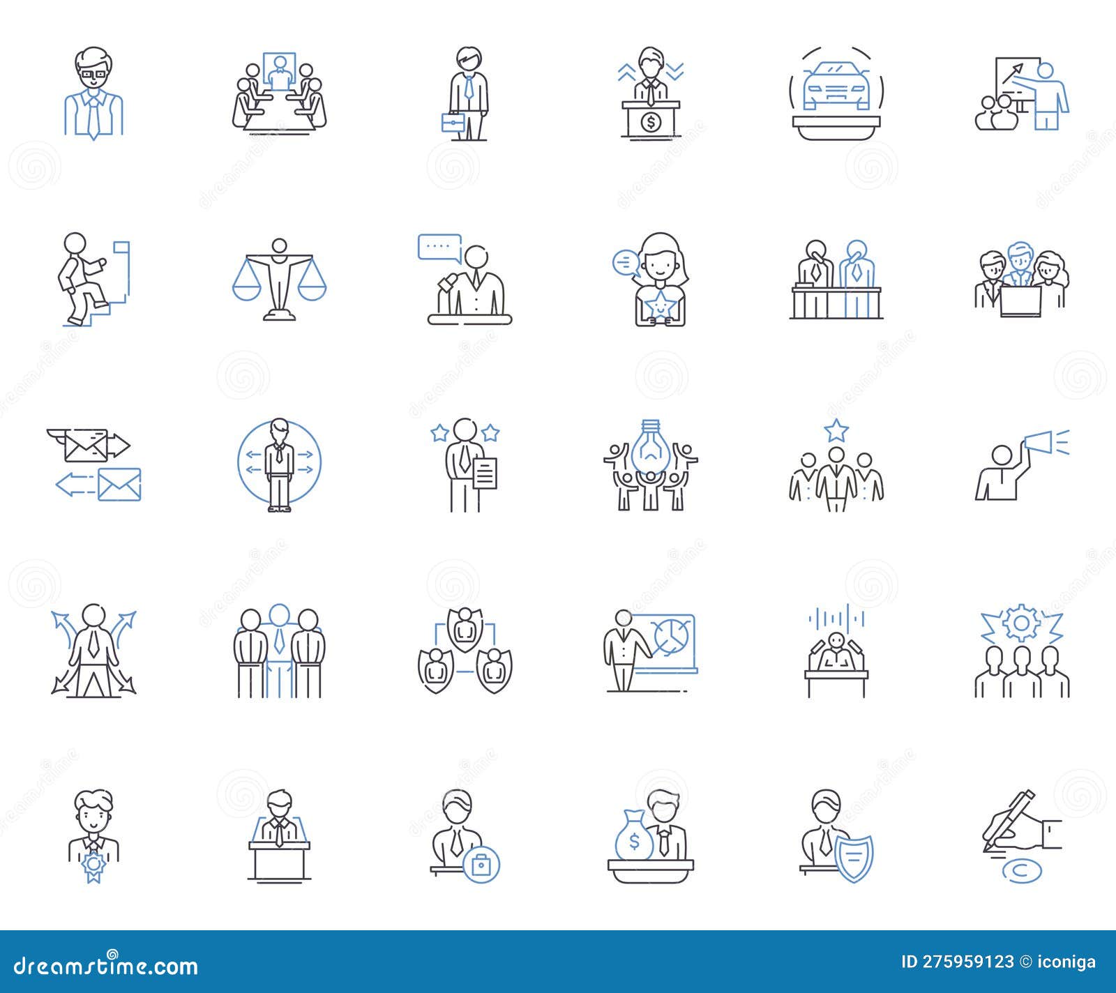 Goal Setting Line Icons Collection. Ambition, Aspiration, Clarity ...