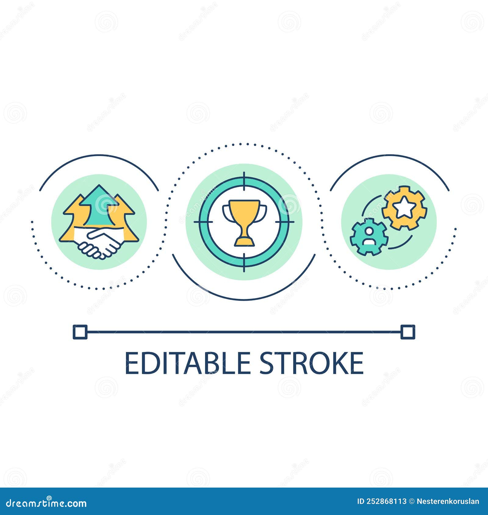 Goal-setting Process with Colleagues Loop Concept Icon Stock Vector ...