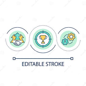 Goal-setting Process with Colleagues Loop Concept Icon Stock Vector ...