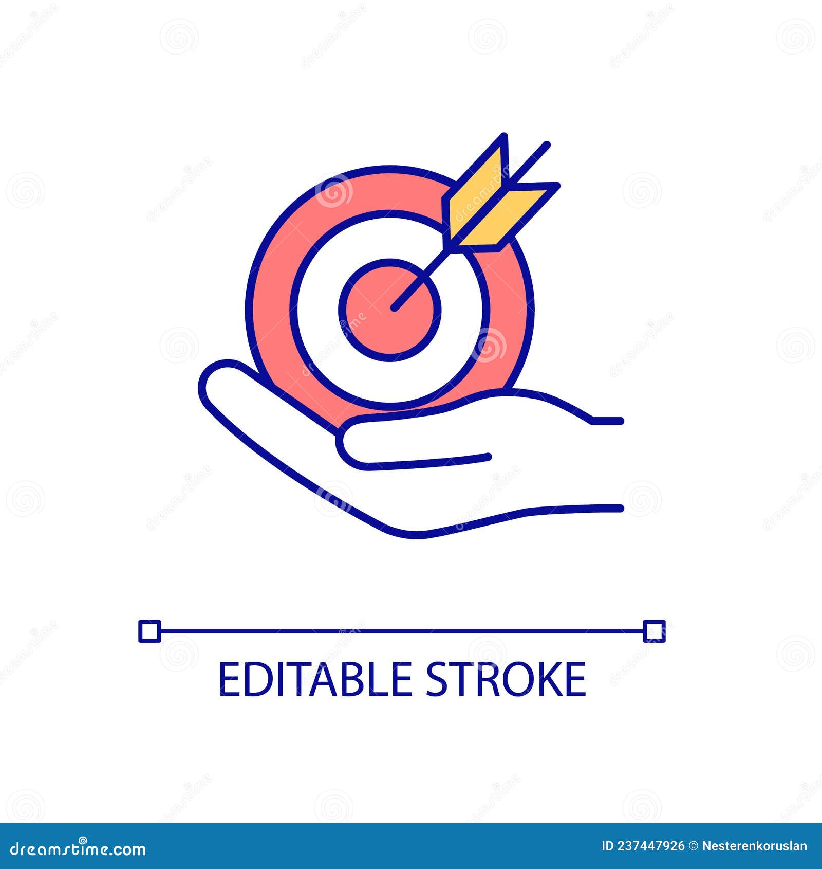 Goal Setting RGB Color Icon Stock Vector - Illustration of improvement ...