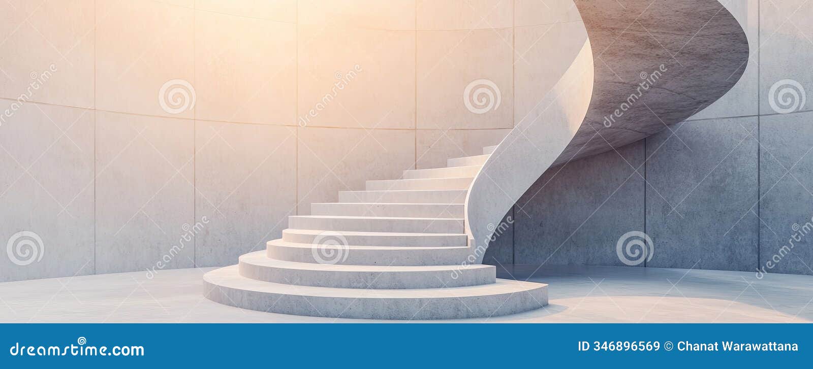 Goal Setting Steps Concept Curved Modern Staircase in a Minimalistic ...