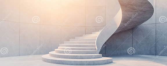 Goal Setting Steps Concept Curved Modern Staircase in a Minimalistic ...