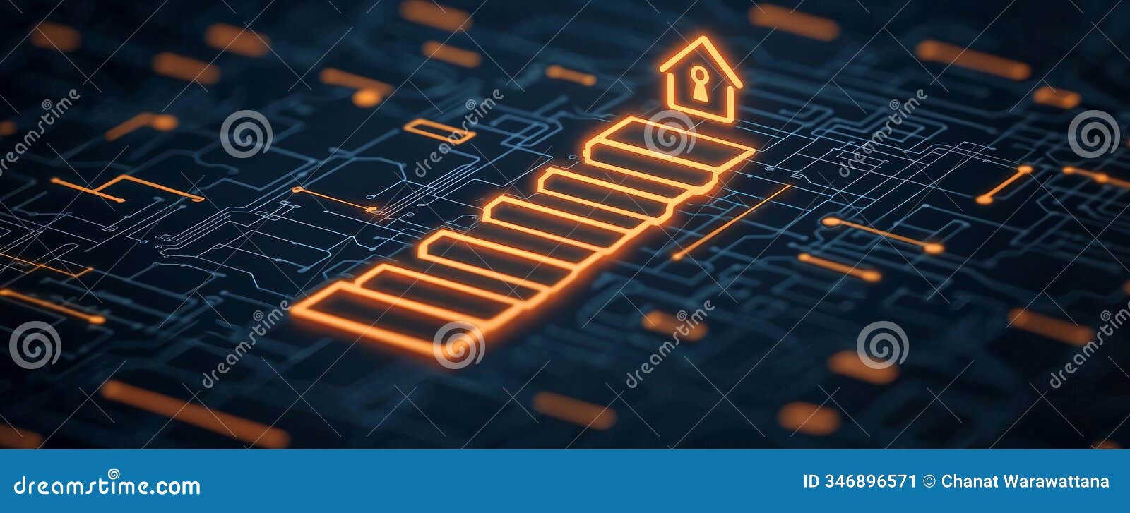 Goal Setting Steps Concept Digital Security Concept with a Progress ...