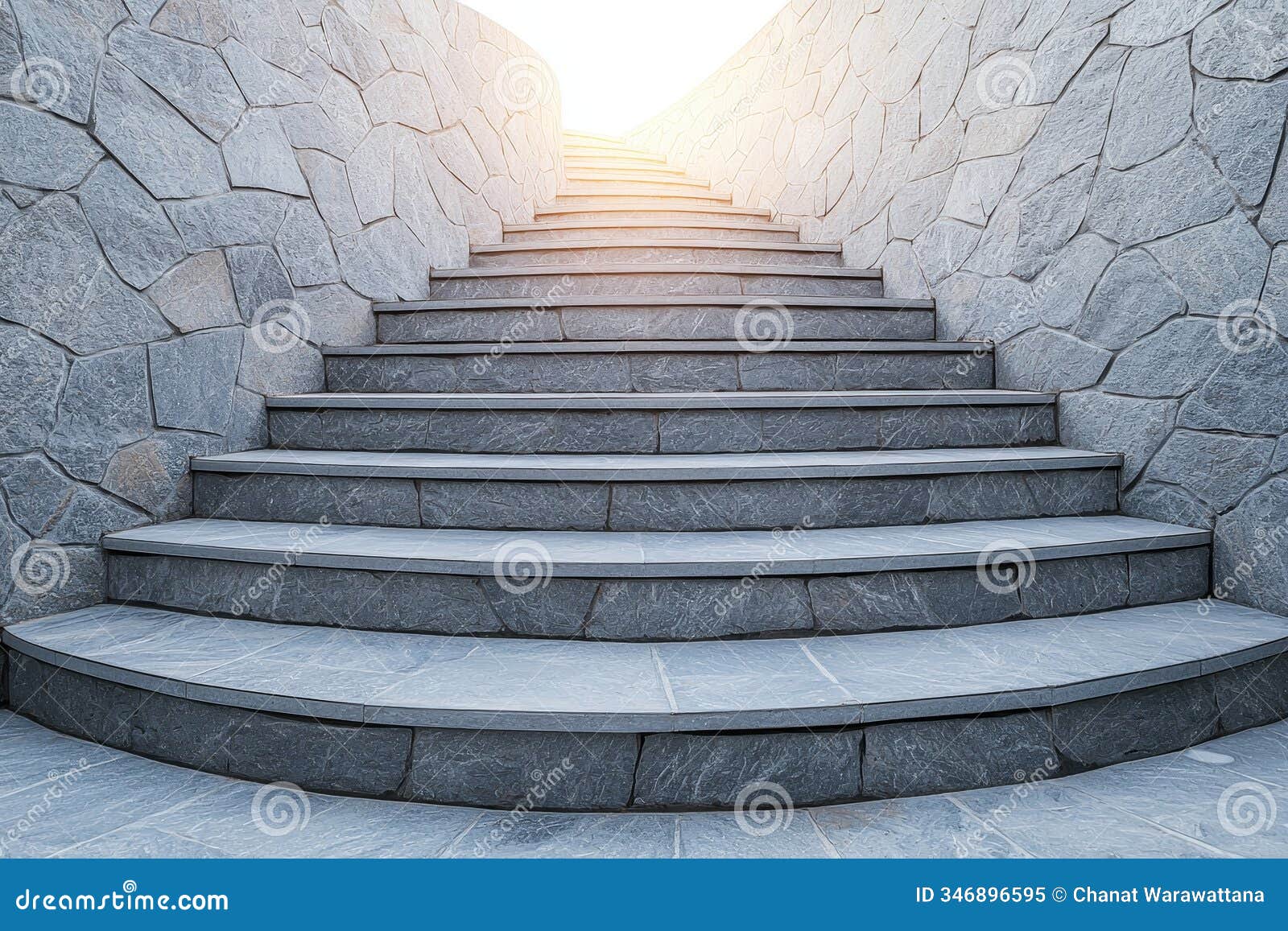 Goal Setting Steps Concept Staircase Leading To Bright Light at the Top ...