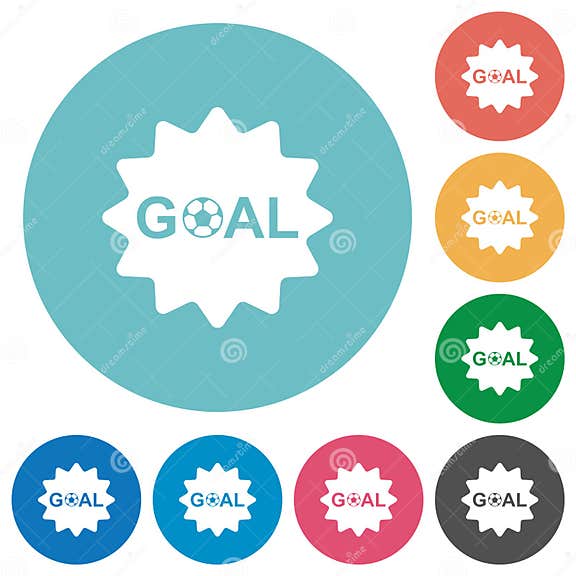Goal Sticker with Sharp Edges Solid Flat Round Icons Stock Vector ...