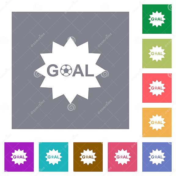 Goal Sticker with Sharp Edges Solid Square Flat Icons Stock Vector - Illustration of vignette ...