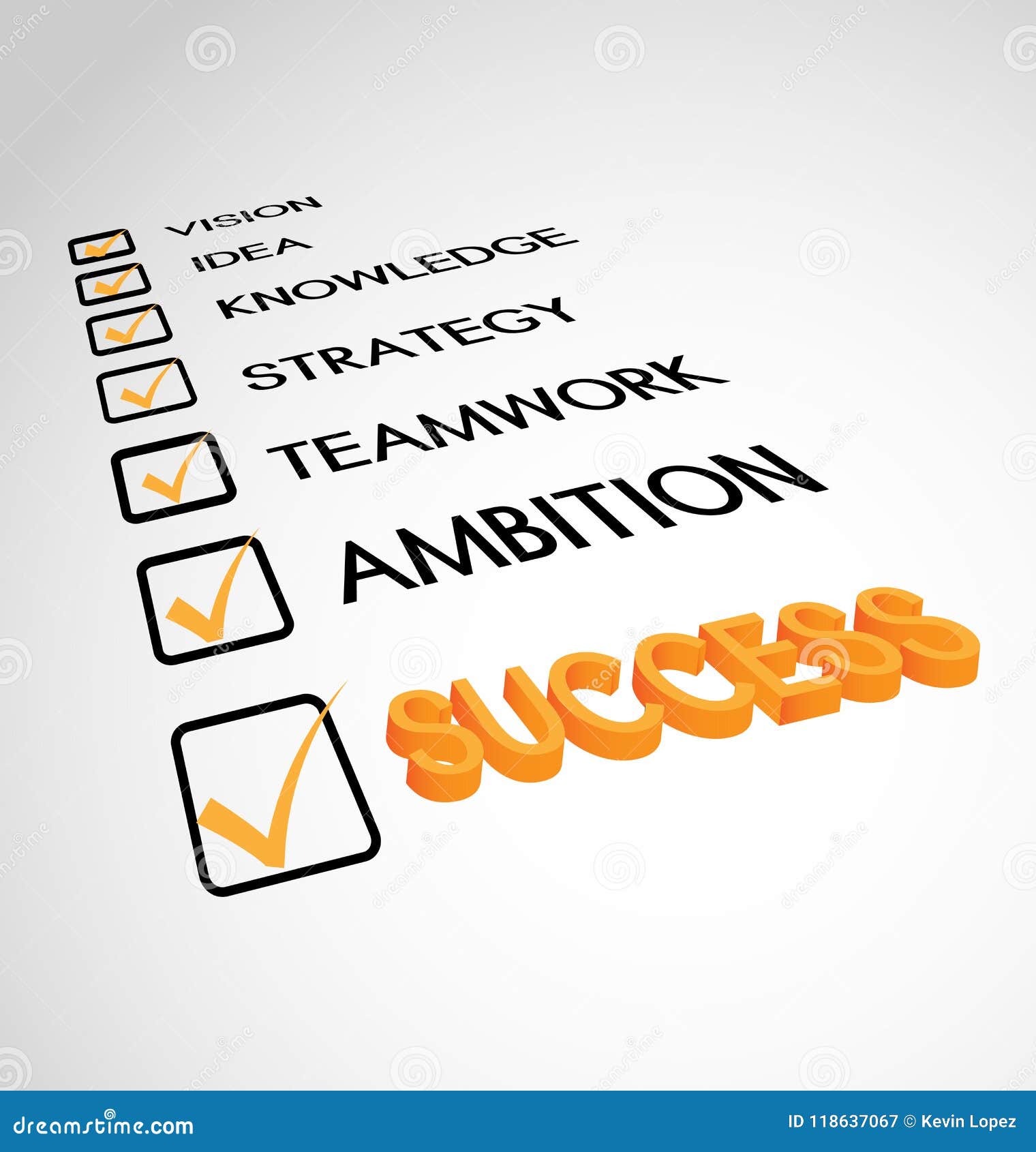 Goal Success Checklist, Vector Stock Vector - Illustration of organize ...