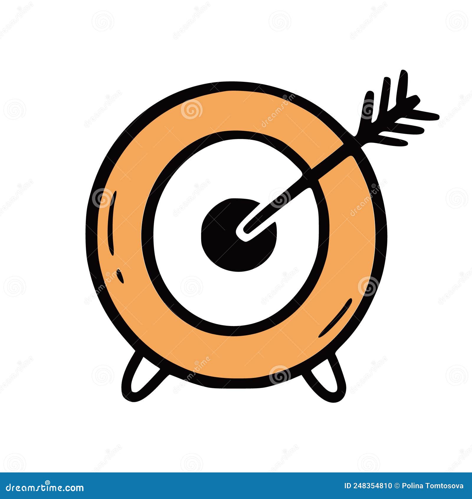 Goal Target Element. Doodle Sketch Stock Vector - Illustration of ...