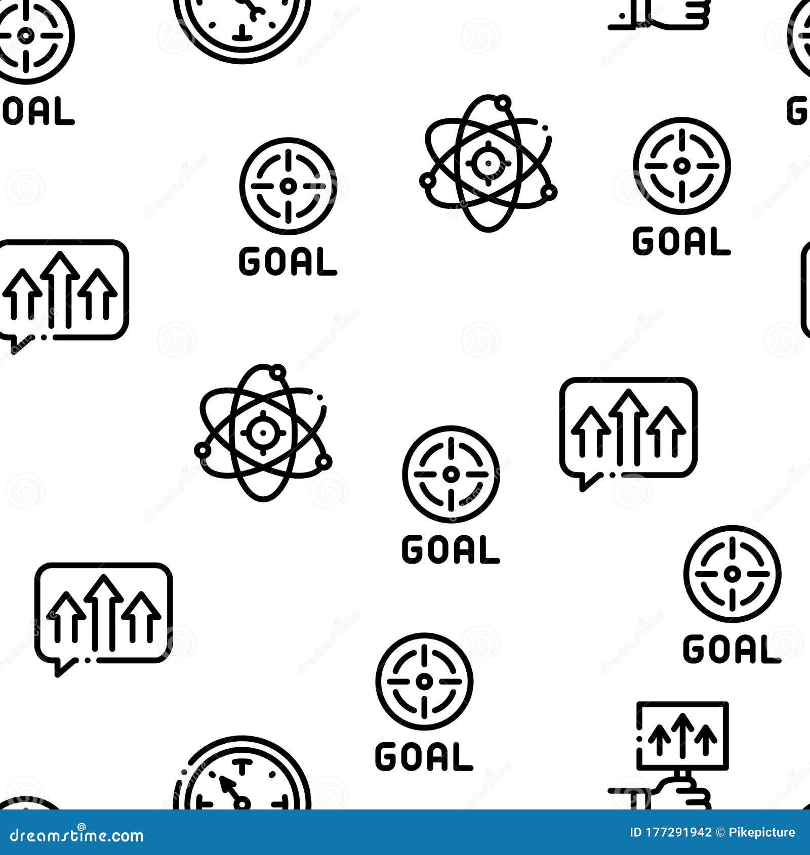 Goal Target Purpose Seamless Pattern Vector Stock Vector - Illustration ...