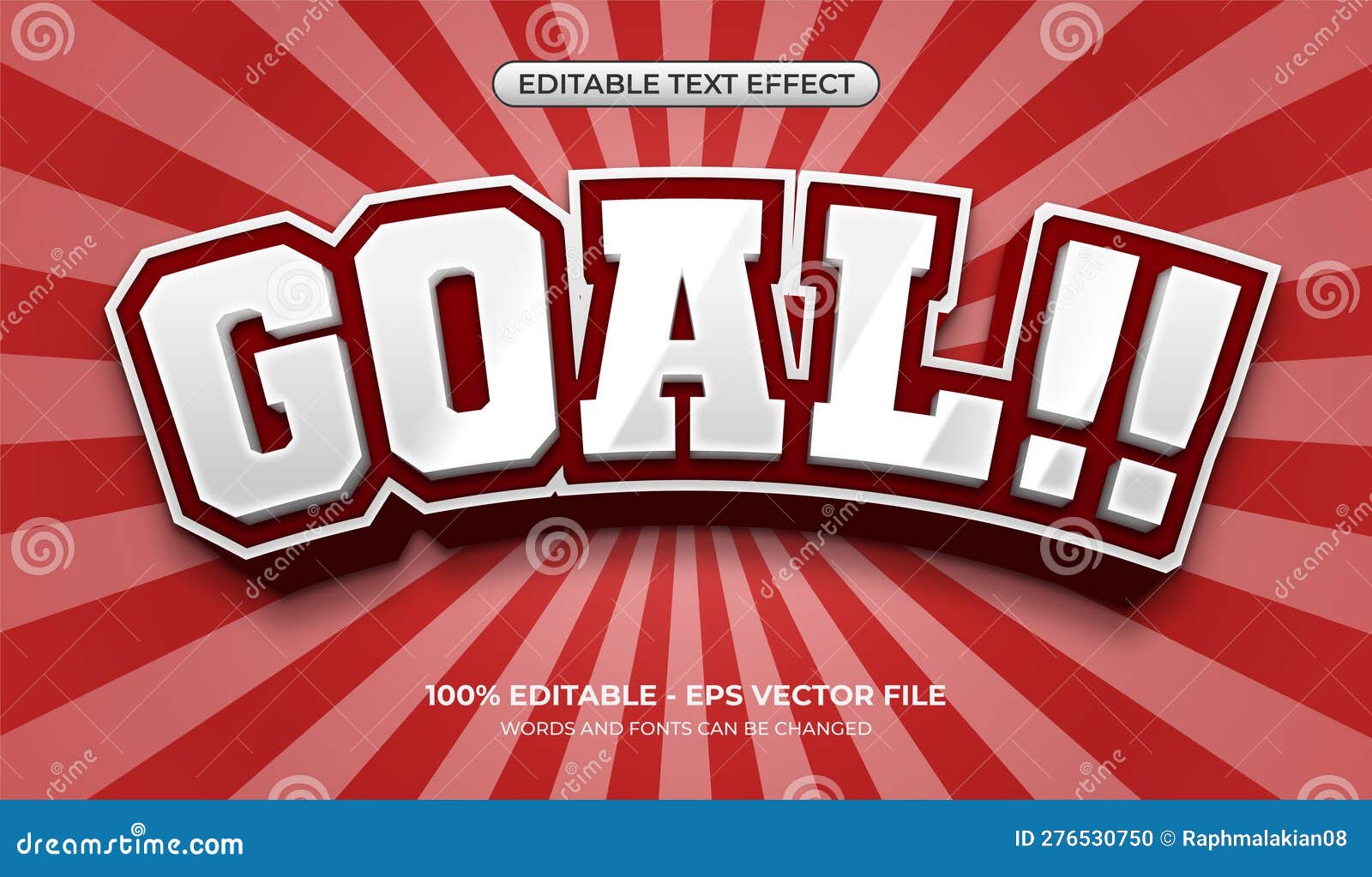 Goal Text Effect. 3d Comic-style Text Effect Stock Vector ...