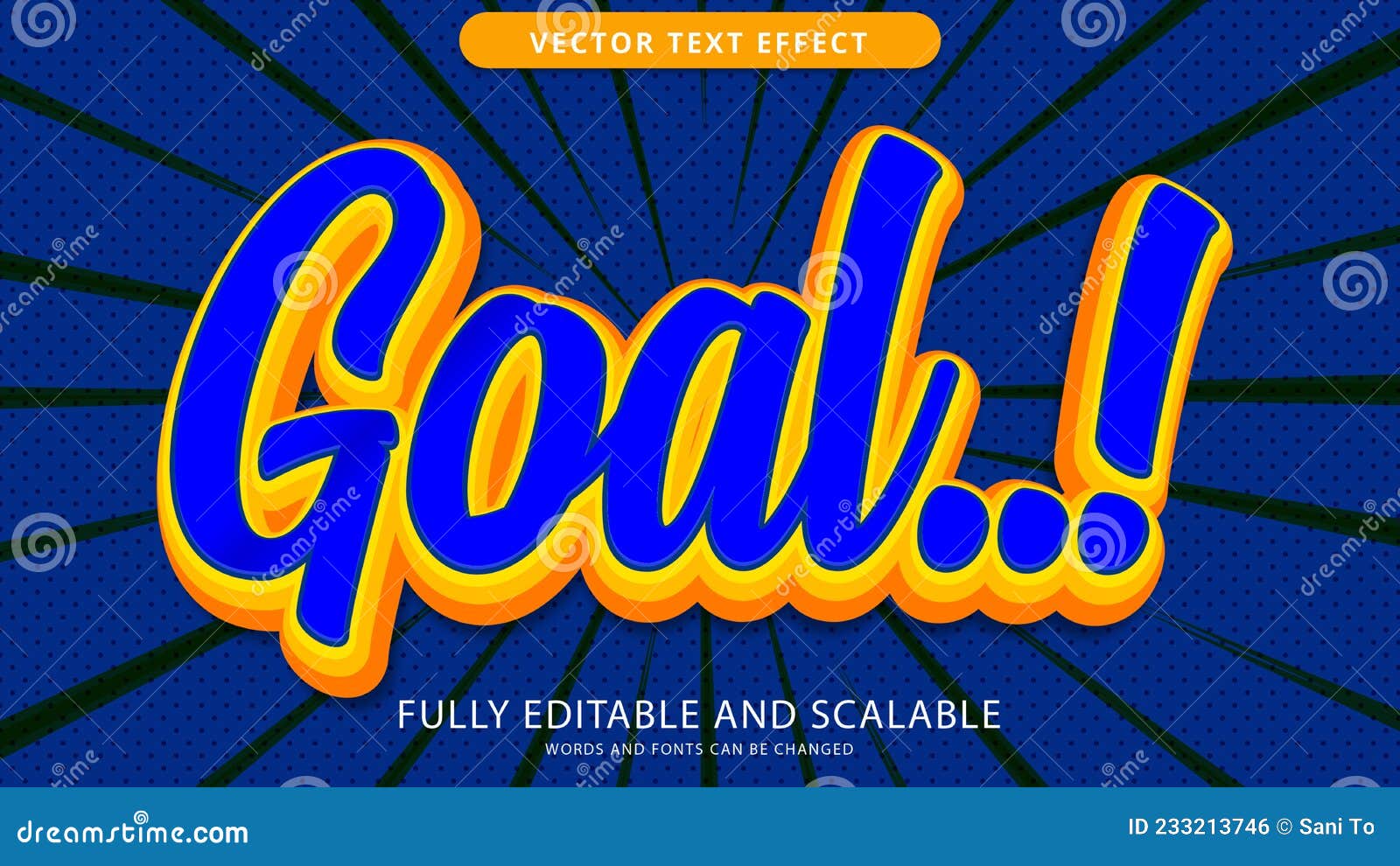 Goal Text Effect Editable Eps File Stock Vector - Illustration of card ...