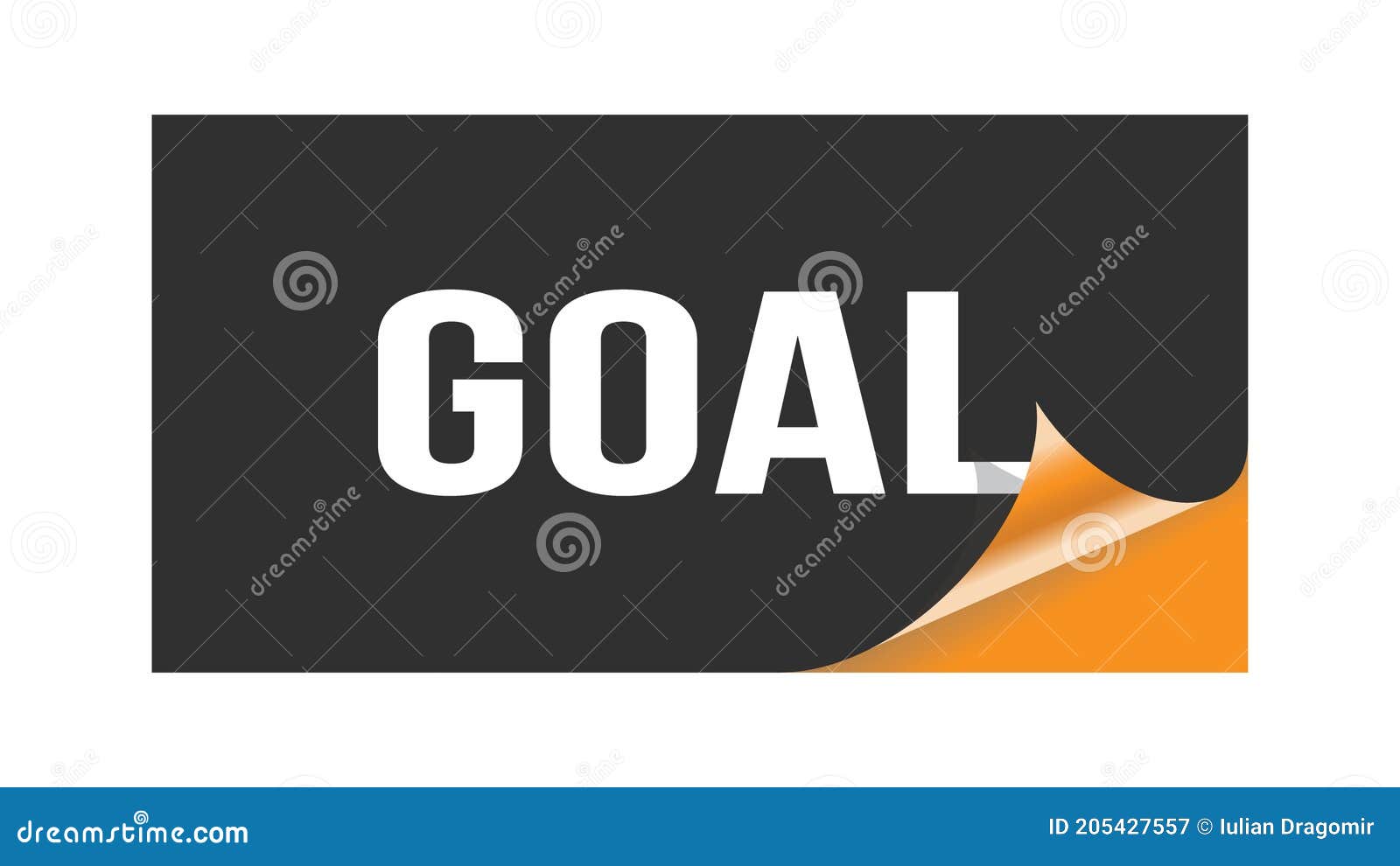 GOAL Text Written on Black Orange Sticker Stock Illustration ...