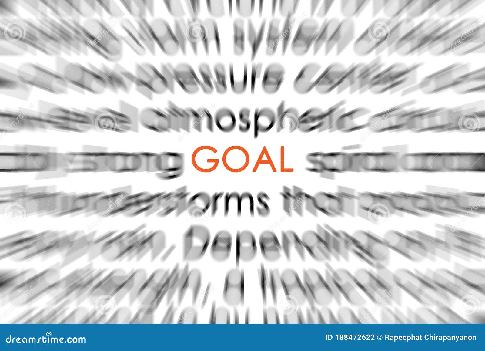 Goal Text with Zoom Blur Text Background Stock Illustration ...