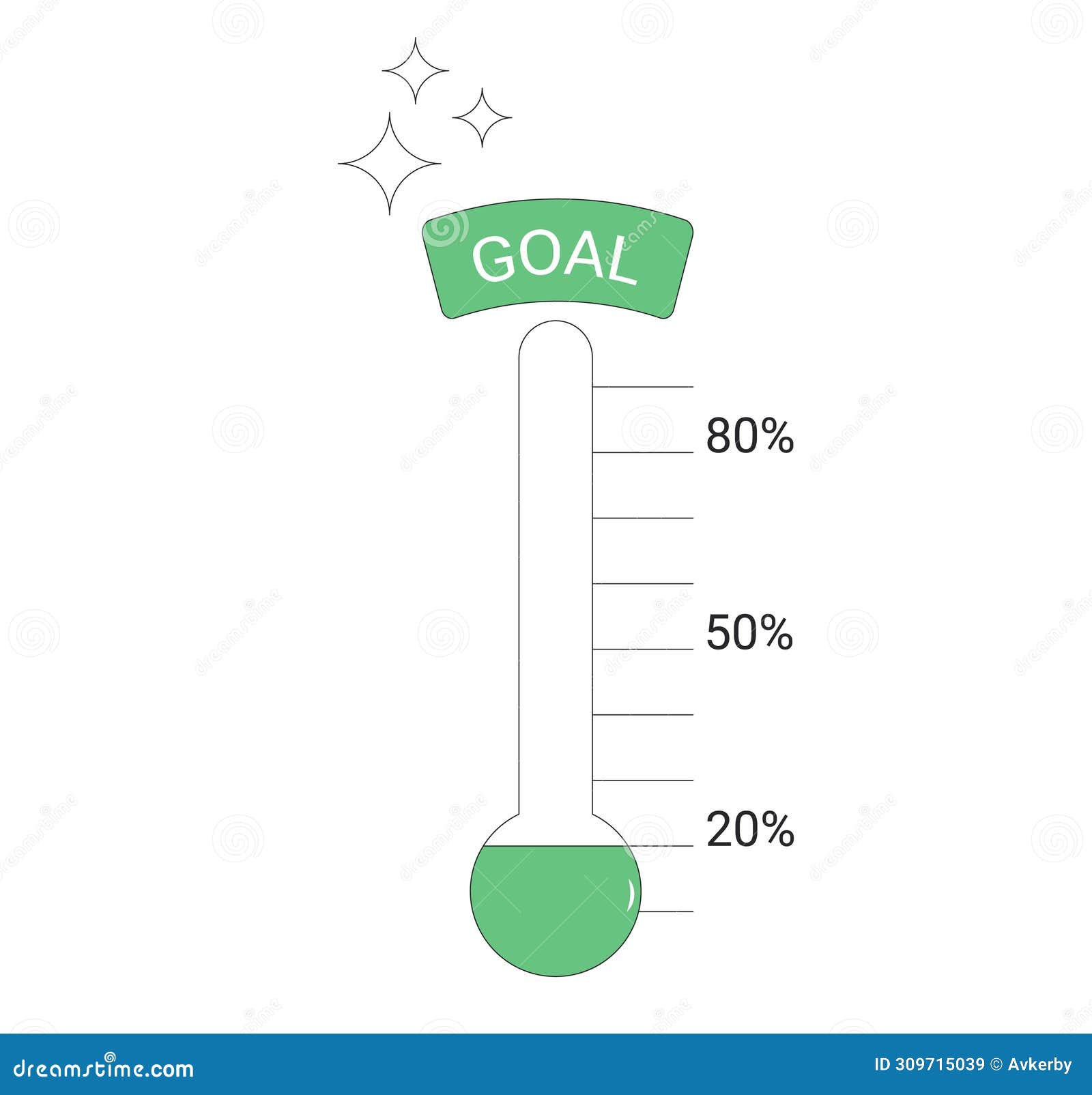 Goal Thermometer Isolated on White Background Stock Vector ...
